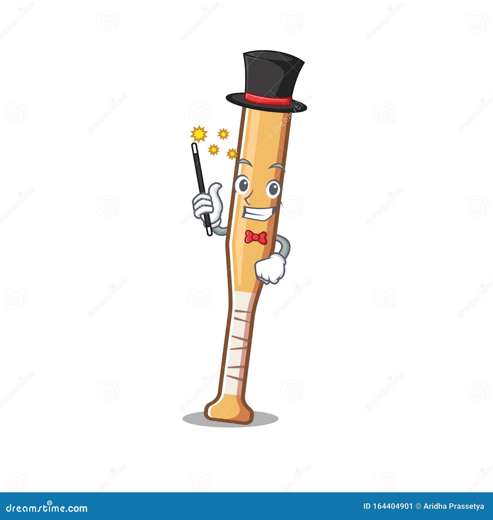 Cartoon Baseball Bat with the Magician Character Stock Vector ...