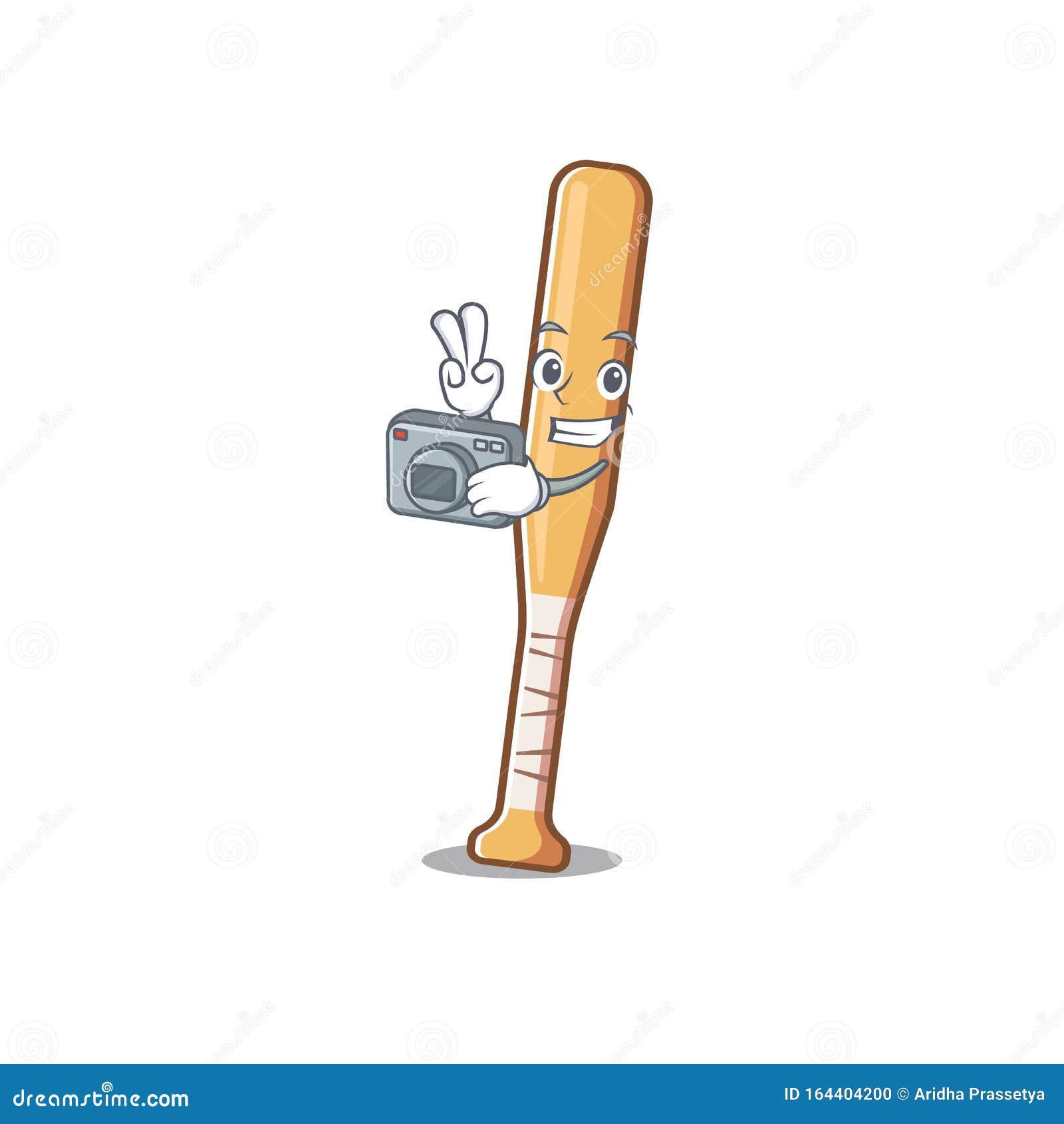 Cartoon Baseball Bat with the Photographer Character Stock Vector ...