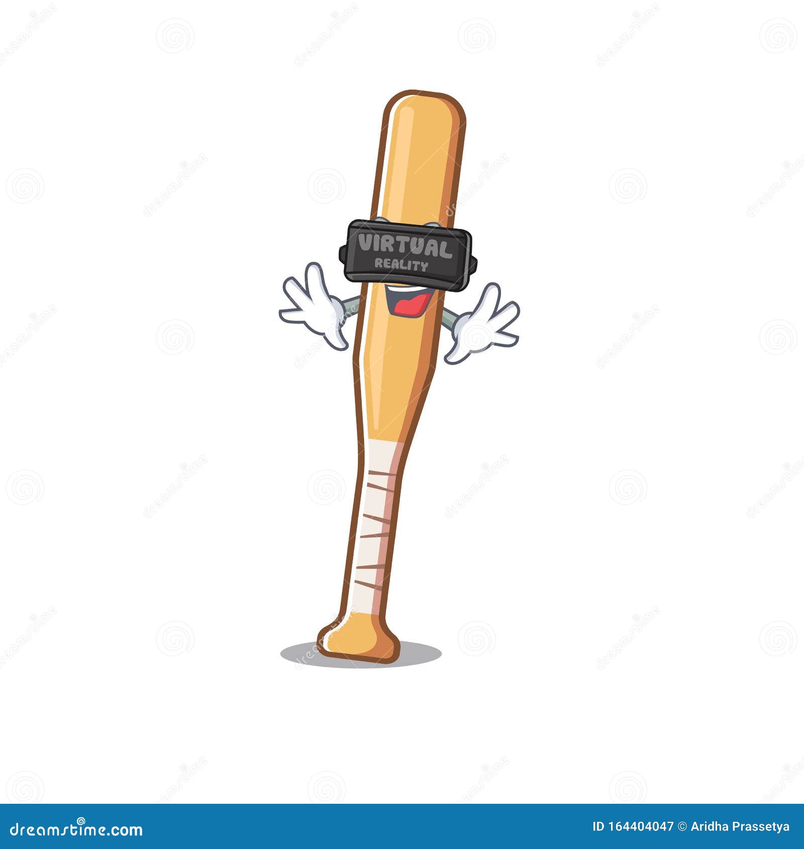 Cartoon Baseball Bat with the Virtual Reality Character Stock Vector ...