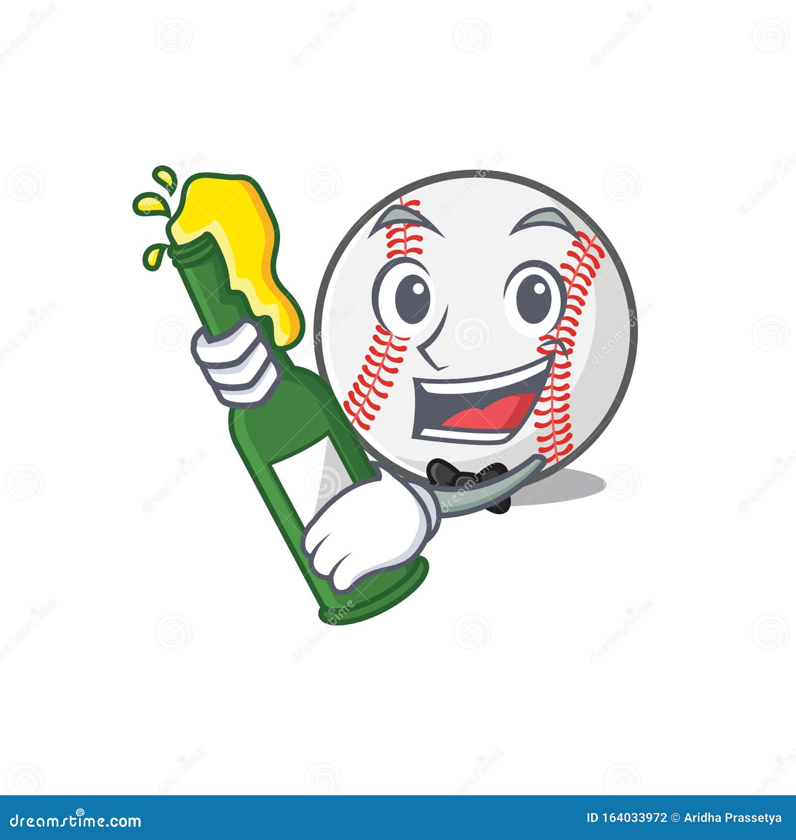 Cartoon Baseball with in Bring Beer Shape Mascot Stock Vector ...