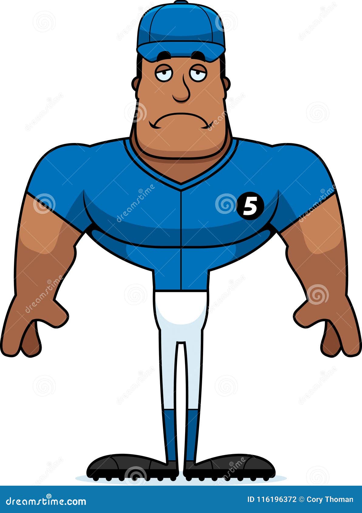 Cartoon Sad Baseball Player Stock Vector - Illustration of athlete ...