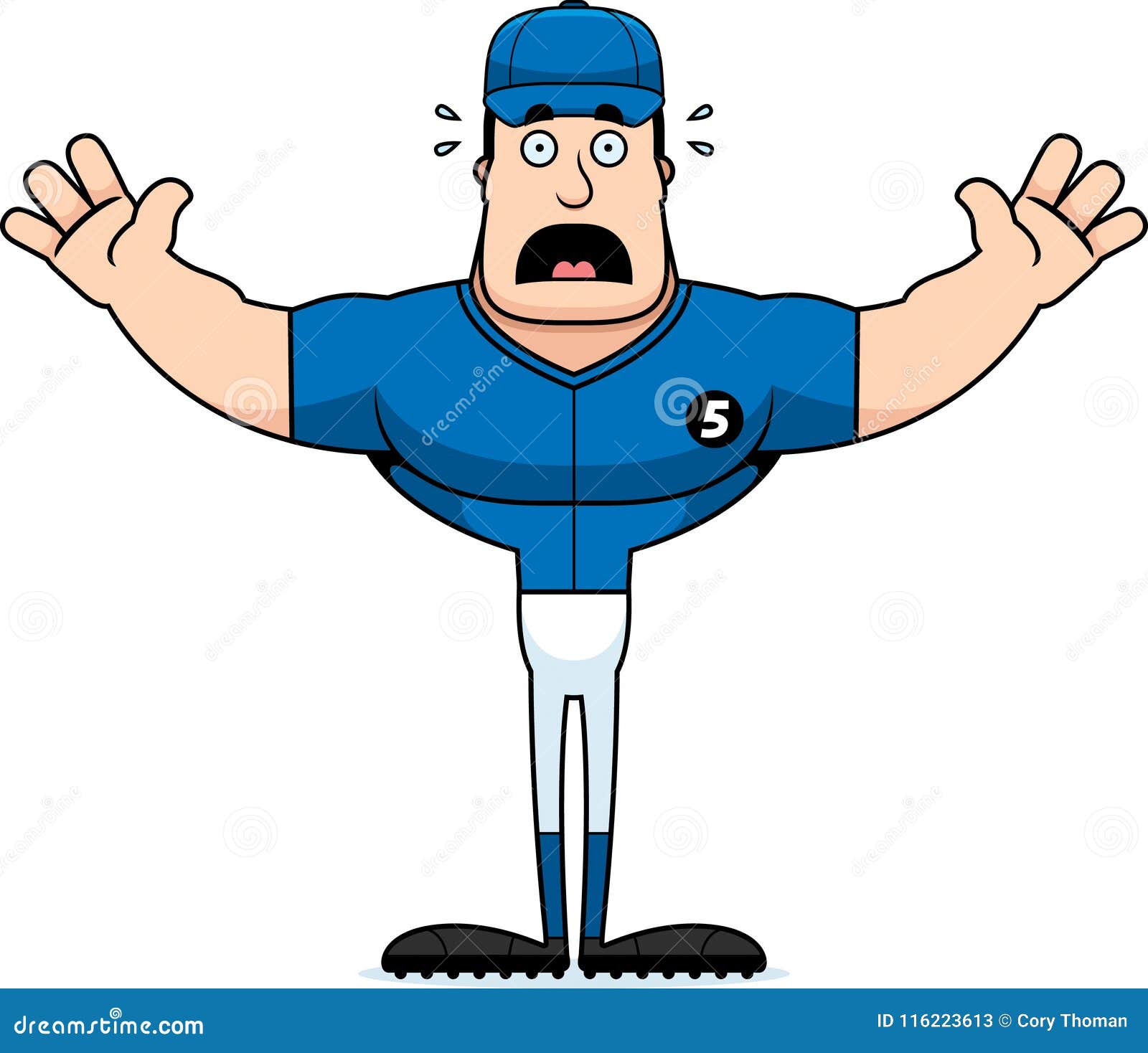Cartoon Scared Baseball Player Stock Vector - Illustration of athlete ...