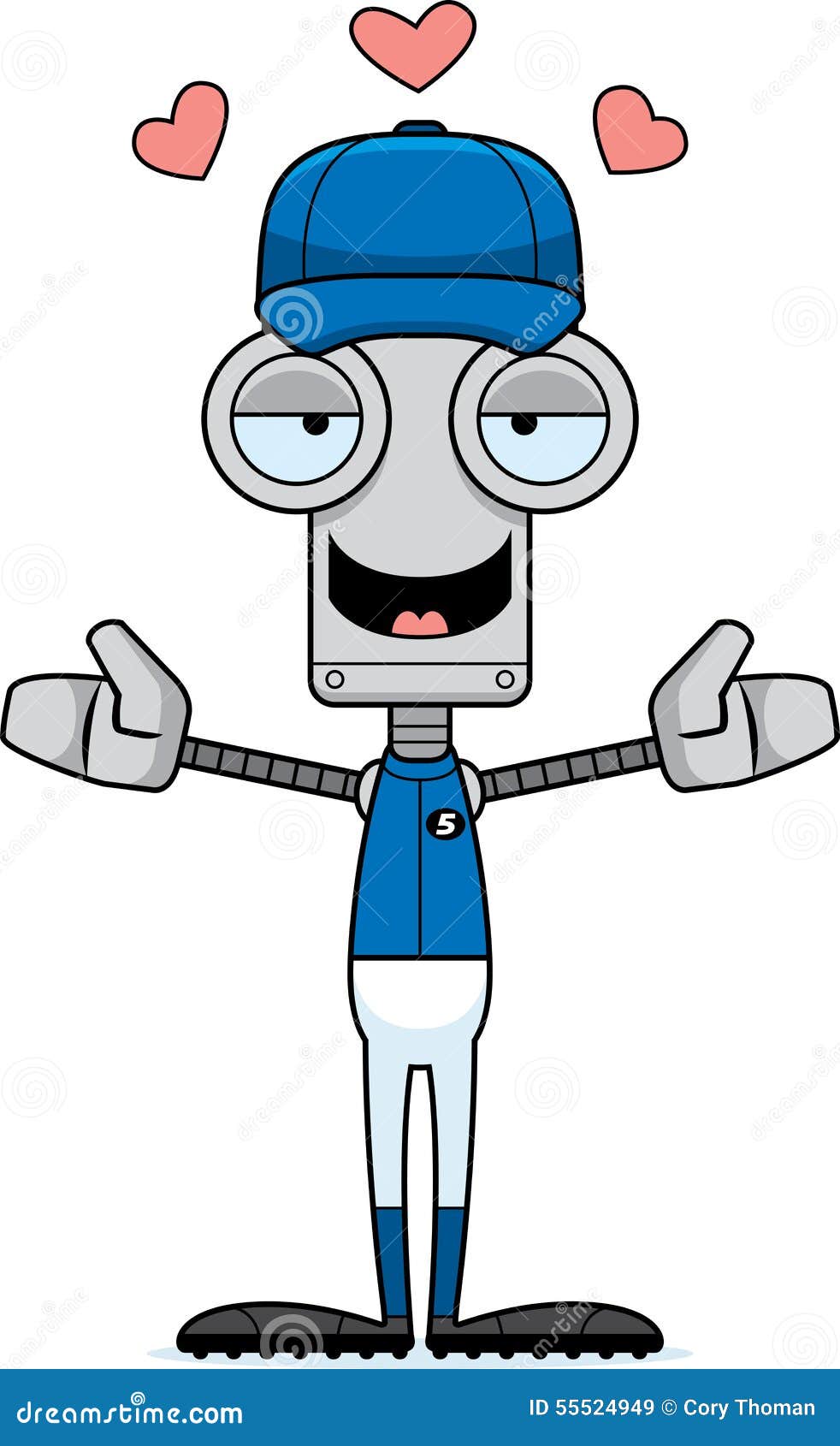 Cartoon Baseball Player Robot Hug Stock Vector - Illustration of sports ...