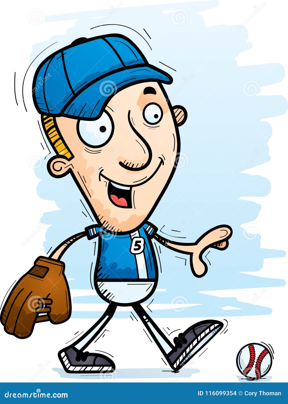 Cartoon Baseball Player Walking Stock Vector - Illustration of smiling ...