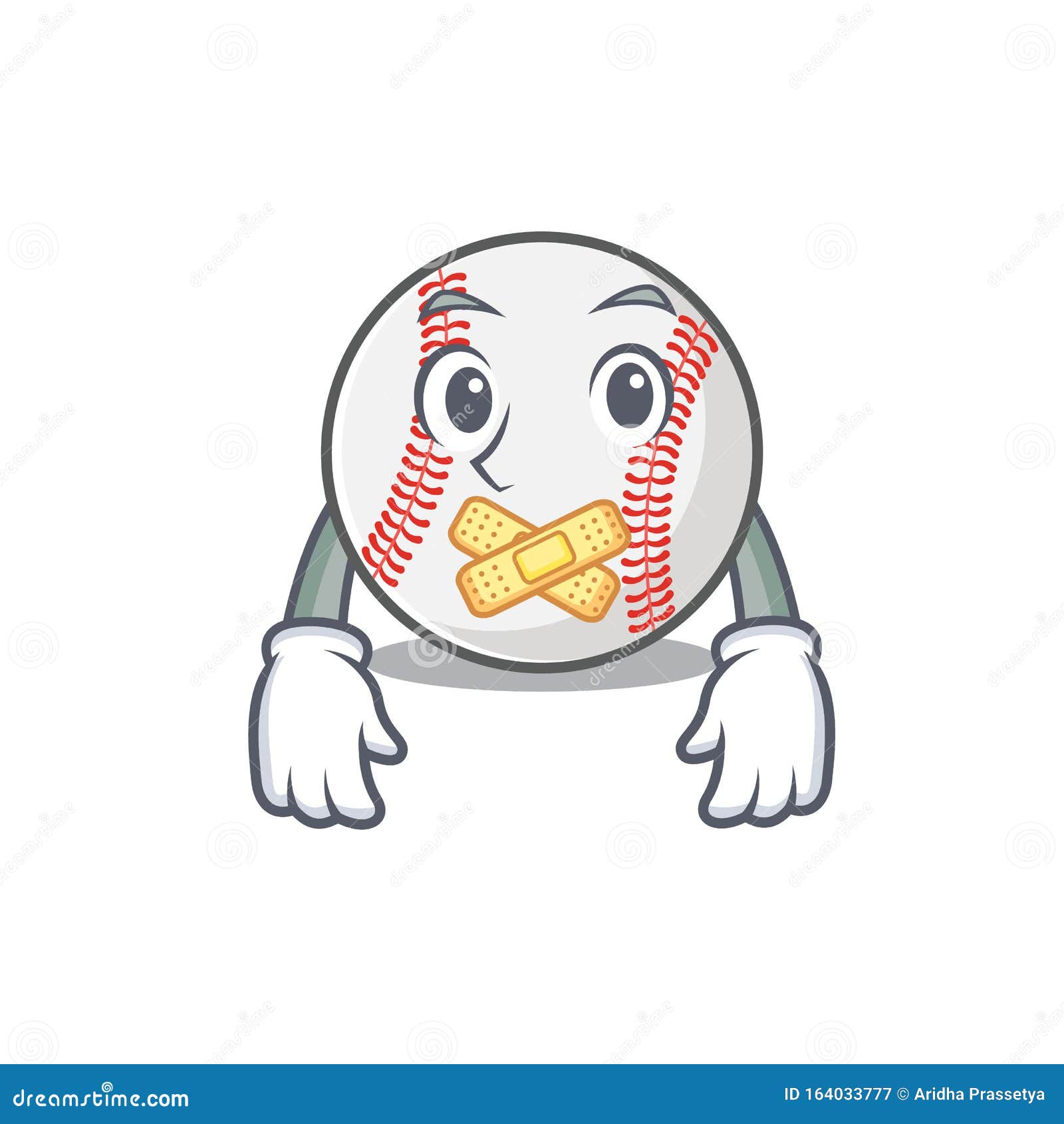 Cartoon Baseball with in Silent Shape Mascot Stock Vector ...
