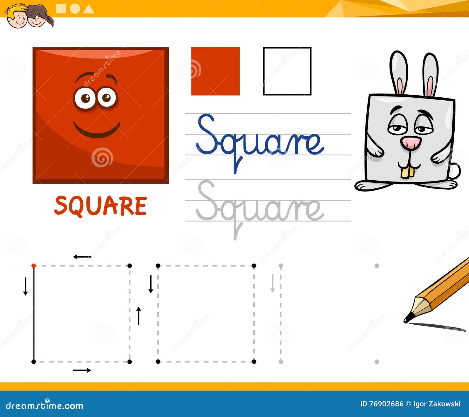 Cartoon Basic Geometric Shapes Stock Vector - Illustration of learn ...