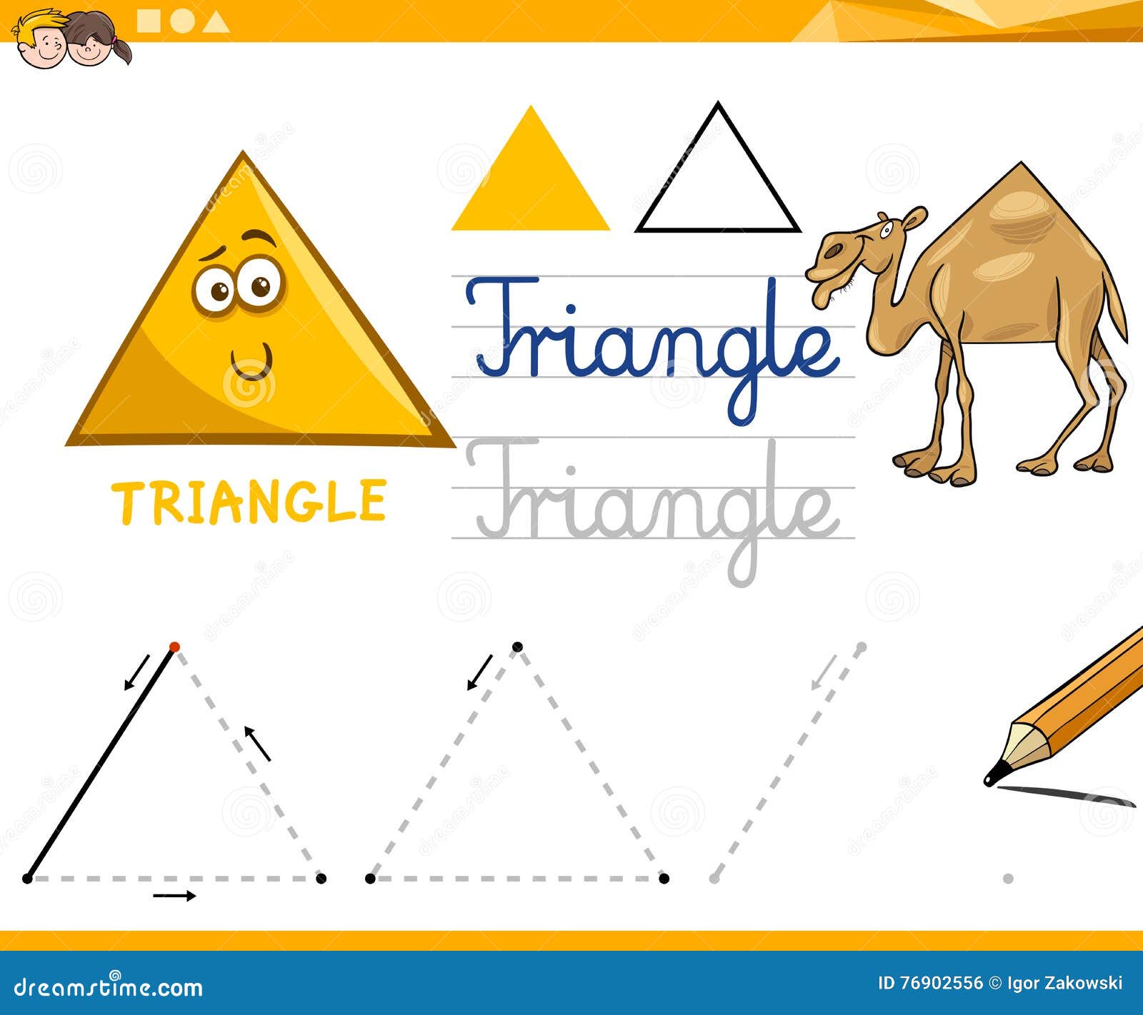 Basic Geometric Shapes With Cartoon Faces Vector Illustration ...