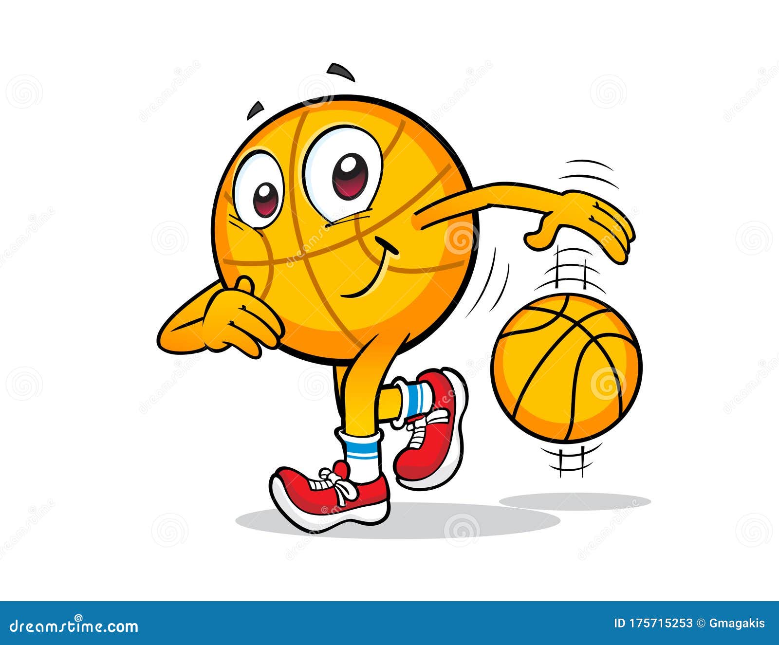 Cartoon Basketball Mascot Character Stock Illustration - Illustration ...