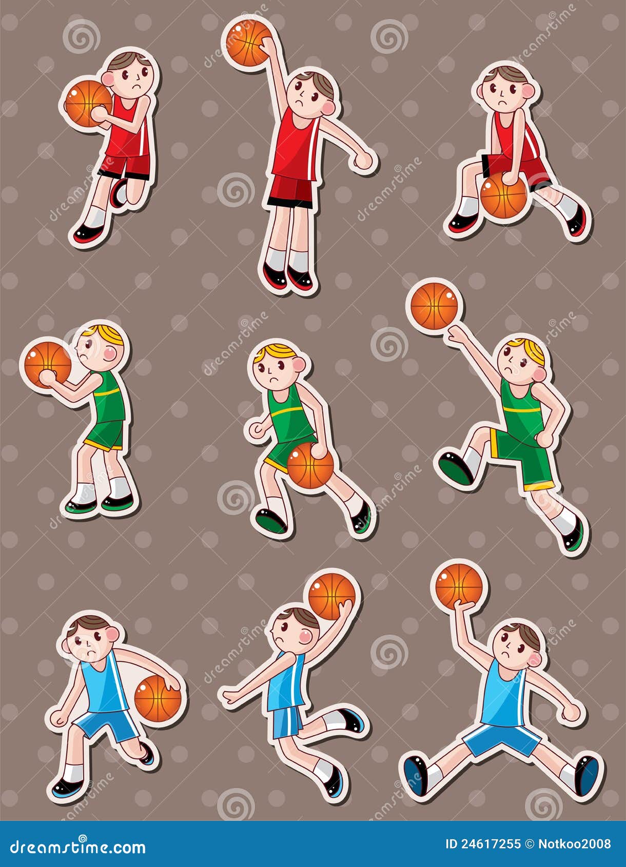 Basketball Stickers Vector Icons Character | CartoonDealer.com #90972218