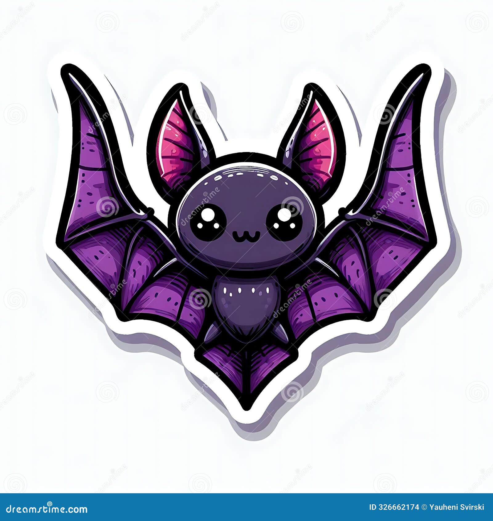 A Cartoon Bat with a Big Smile on Its Face Stock Illustration ...