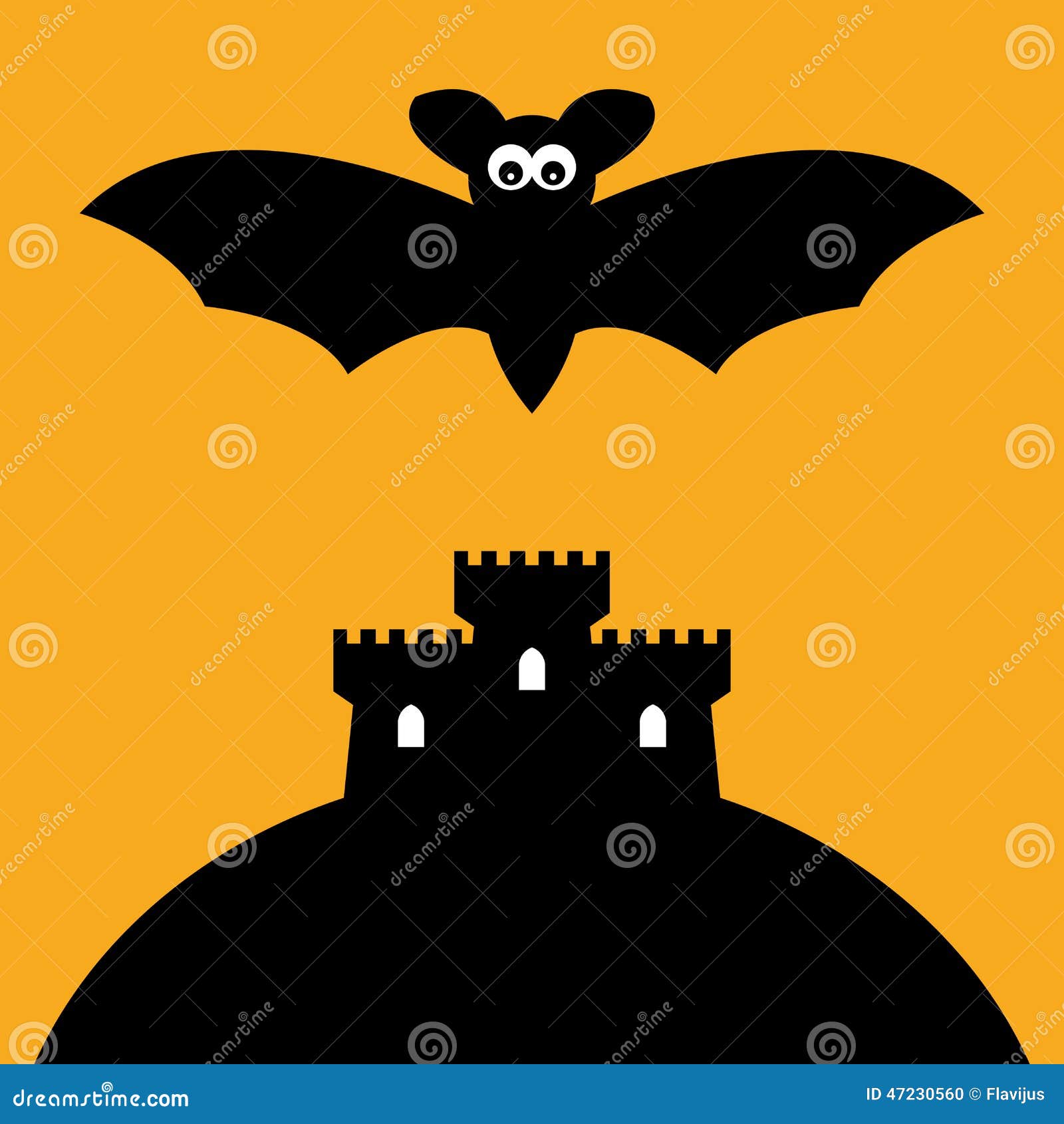 Cartoon Bat and castle stock vector. Illustration of kingdom - 47230560
