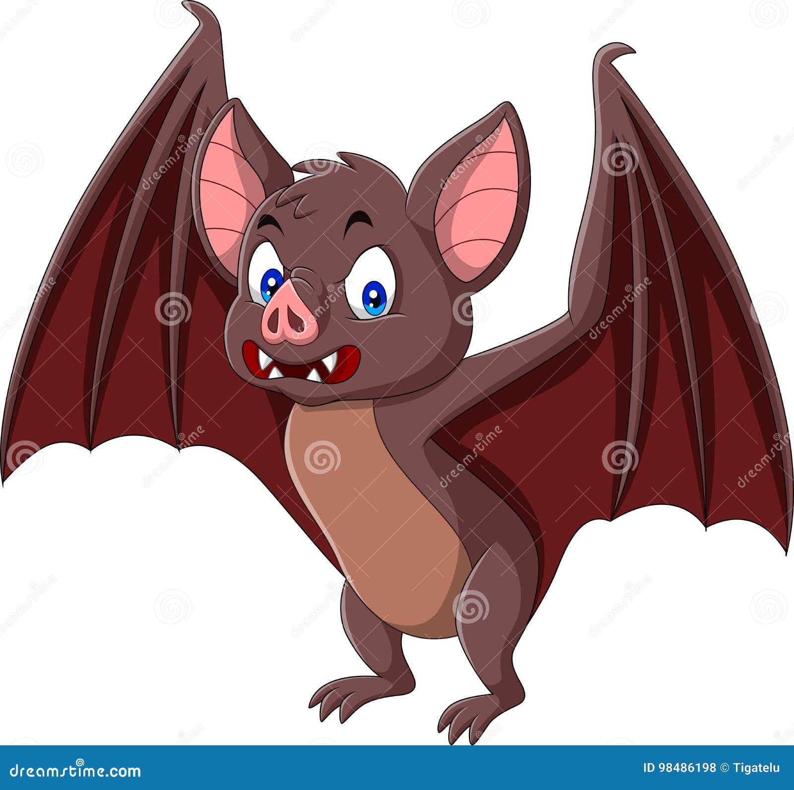 Cartoon Bat Isolated on White Background Stock Vector - Illustration of ...