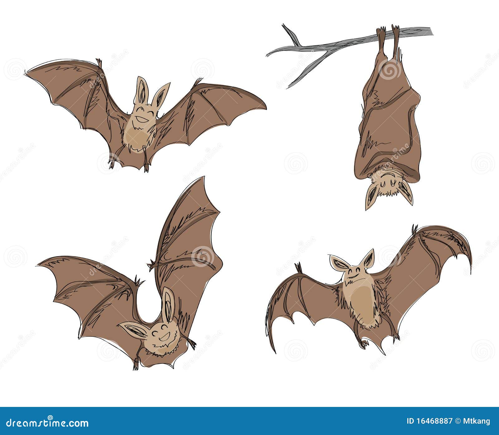 Cartoon bats stock illustration. Illustration of handdrawn - 16468887