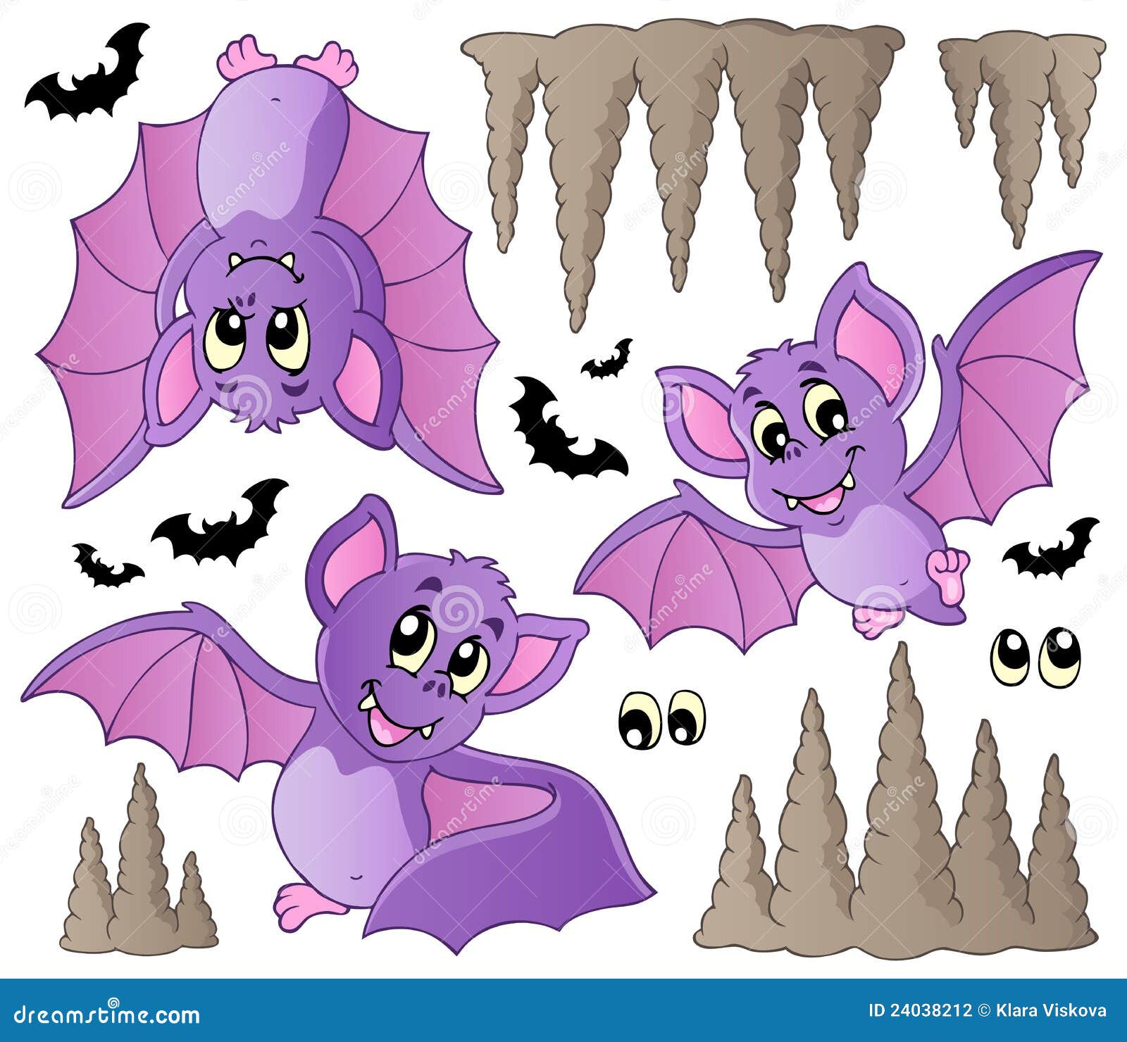 Cartoon bats collection stock vector. Illustration of design - 24038212