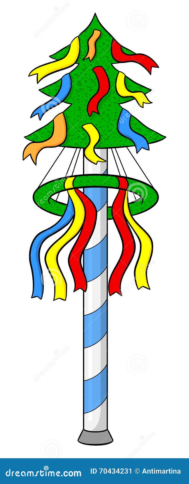 Set Of Maypole Cartoon Icon Design Template With Various Models. Vector ...