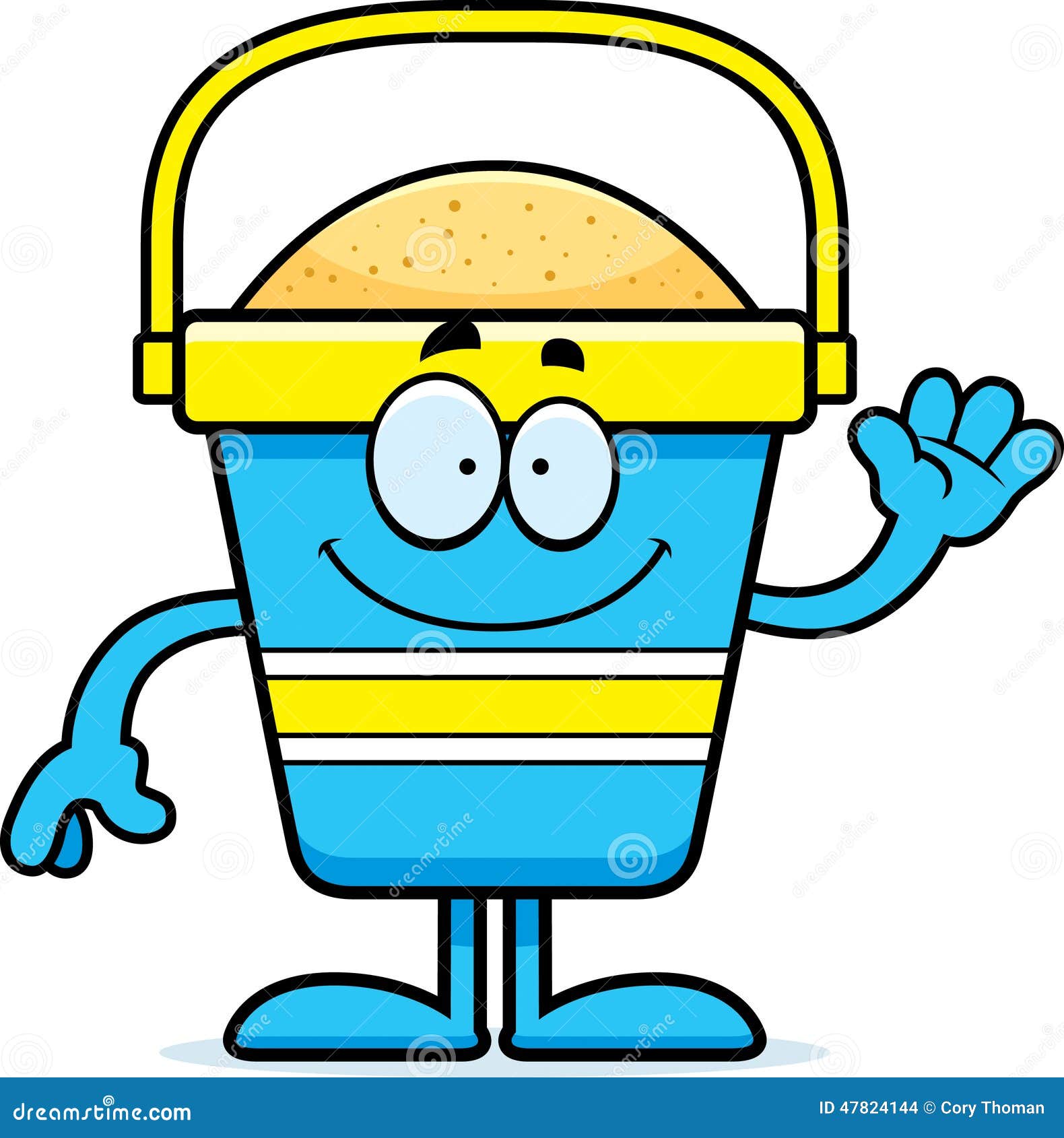Cartoon Beach Bucket Waving Stock Vector - Illustration of vector ...