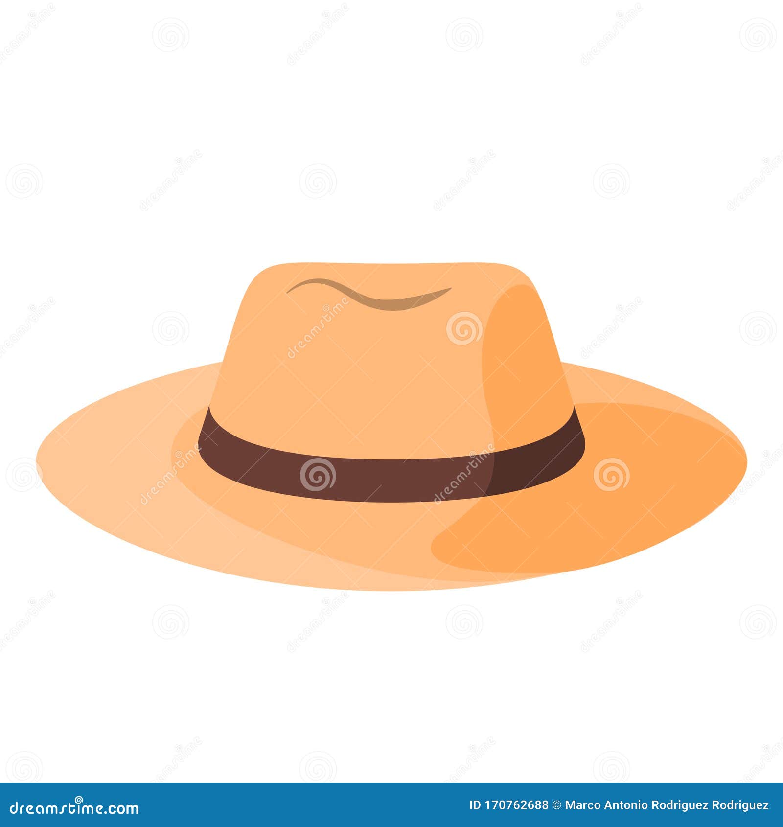 Cartoon Beach Hat Icon Illustration Isolated Stock Illustration ...