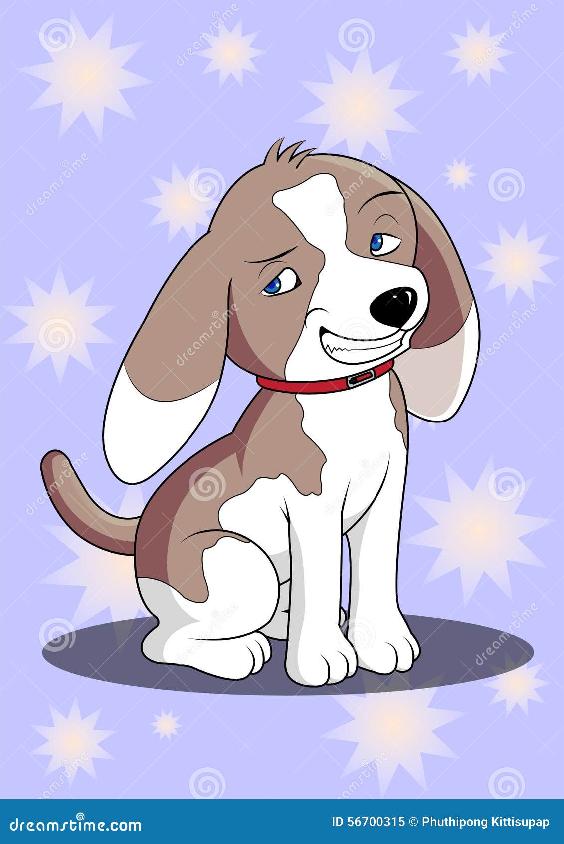 Cartoon beagle dog stock vector. Illustration of sitting - 56700315