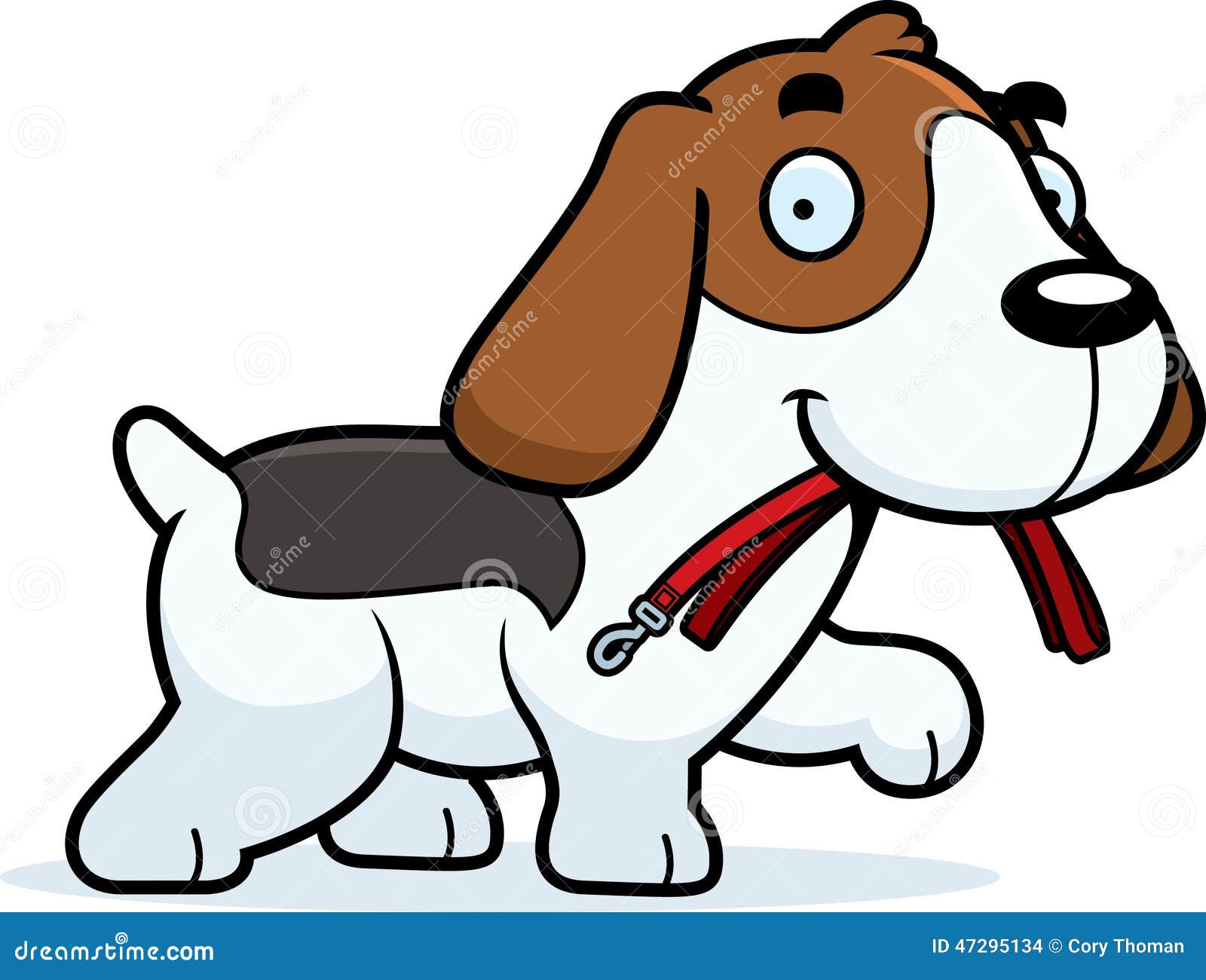 Cartoon Beagle Leash stock vector. Illustration of smiling - 47295134