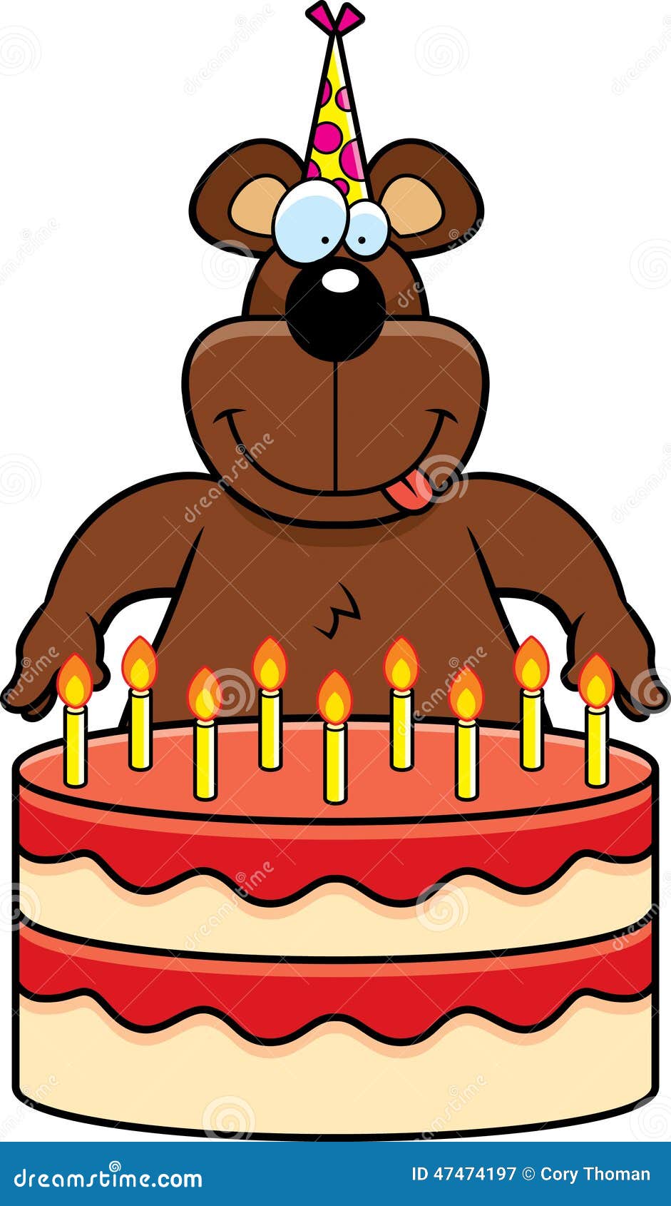 Cartoon Bear Birthday stock vector. Illustration of cake - 47474197