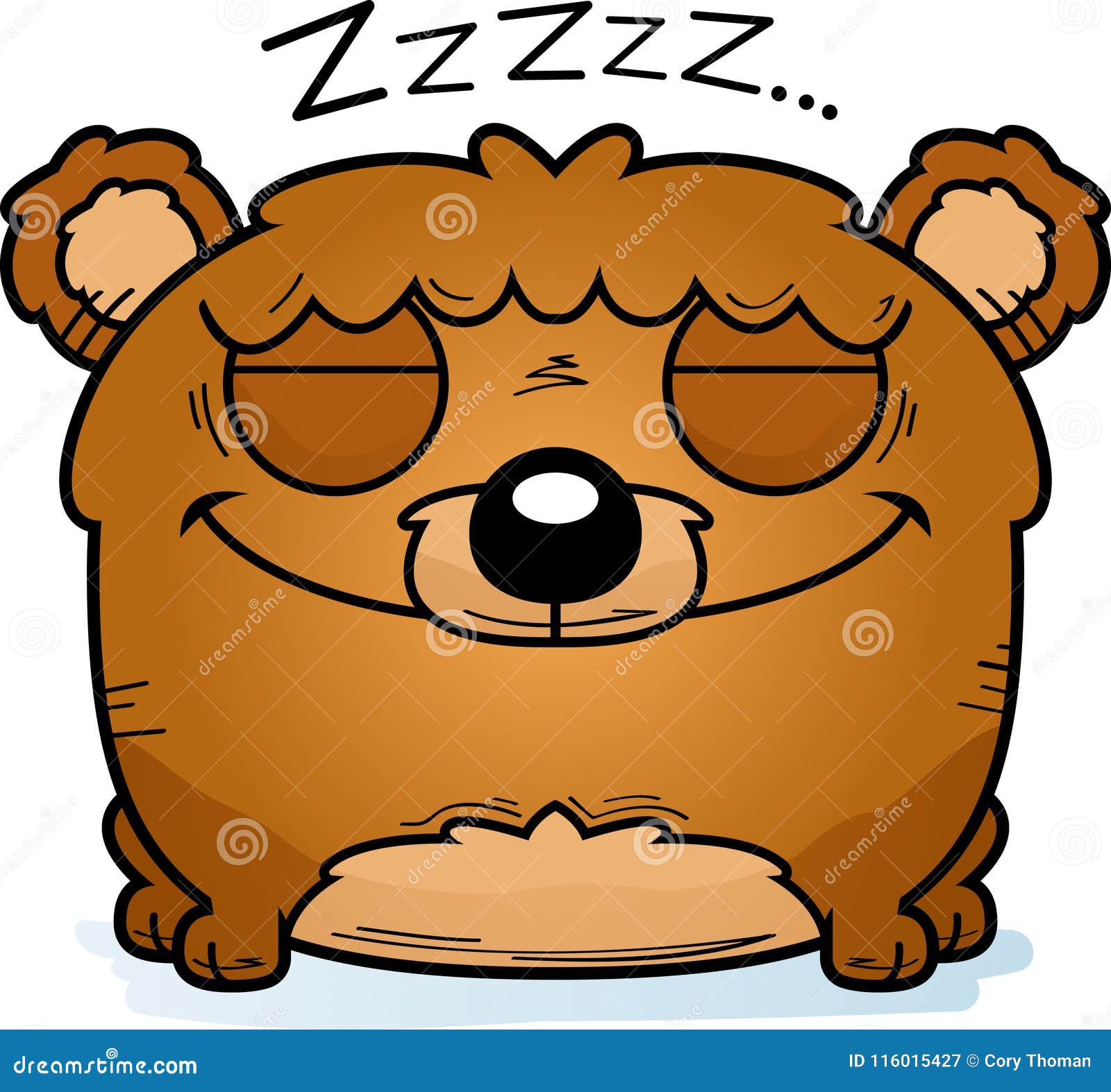 Cartoon Bear Cub Hibernating Stock Vector - Illustration of sitting ...