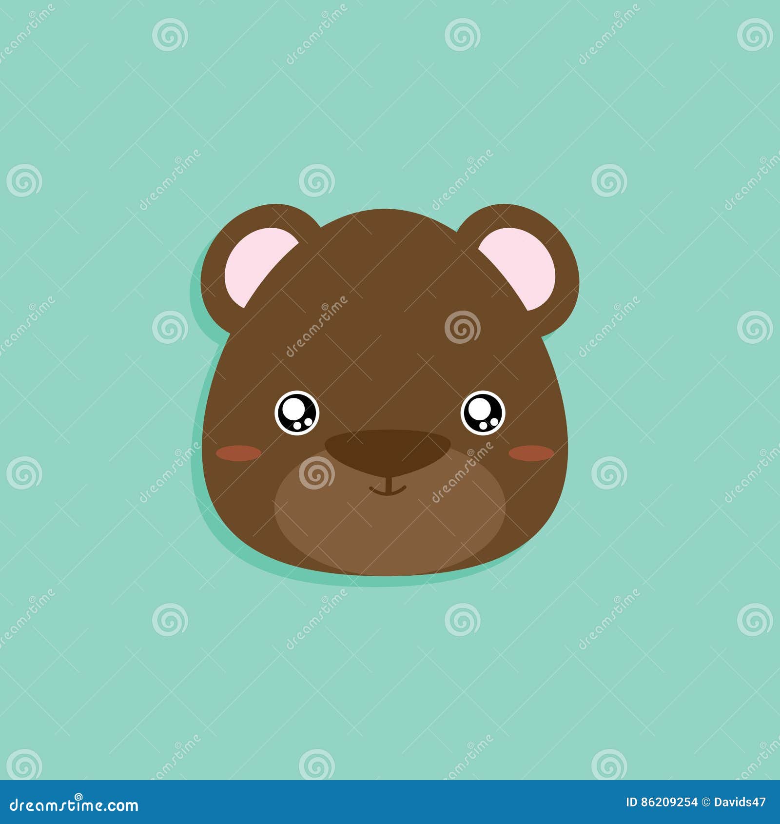Cartoon bear face stock vector. Illustration of wild - 86209254