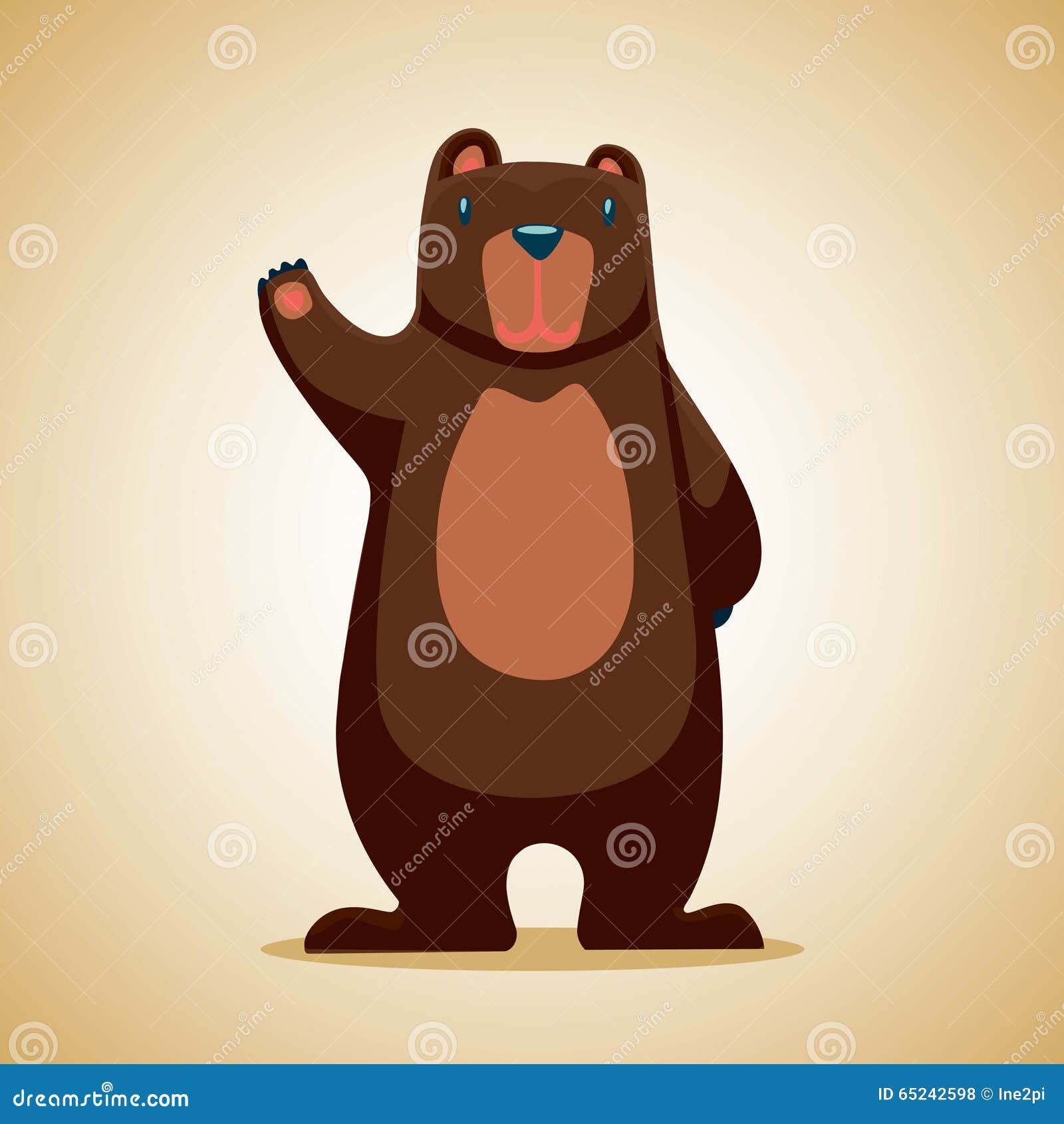 Cartoon bear stock vector. Illustration of happy, welcome - 65242598