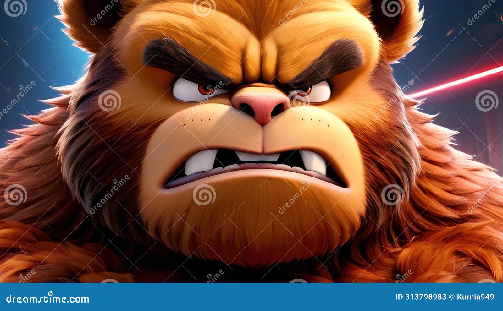 A Cartoon Bear with a Menacing Look on Its Face Stock Illustration ...