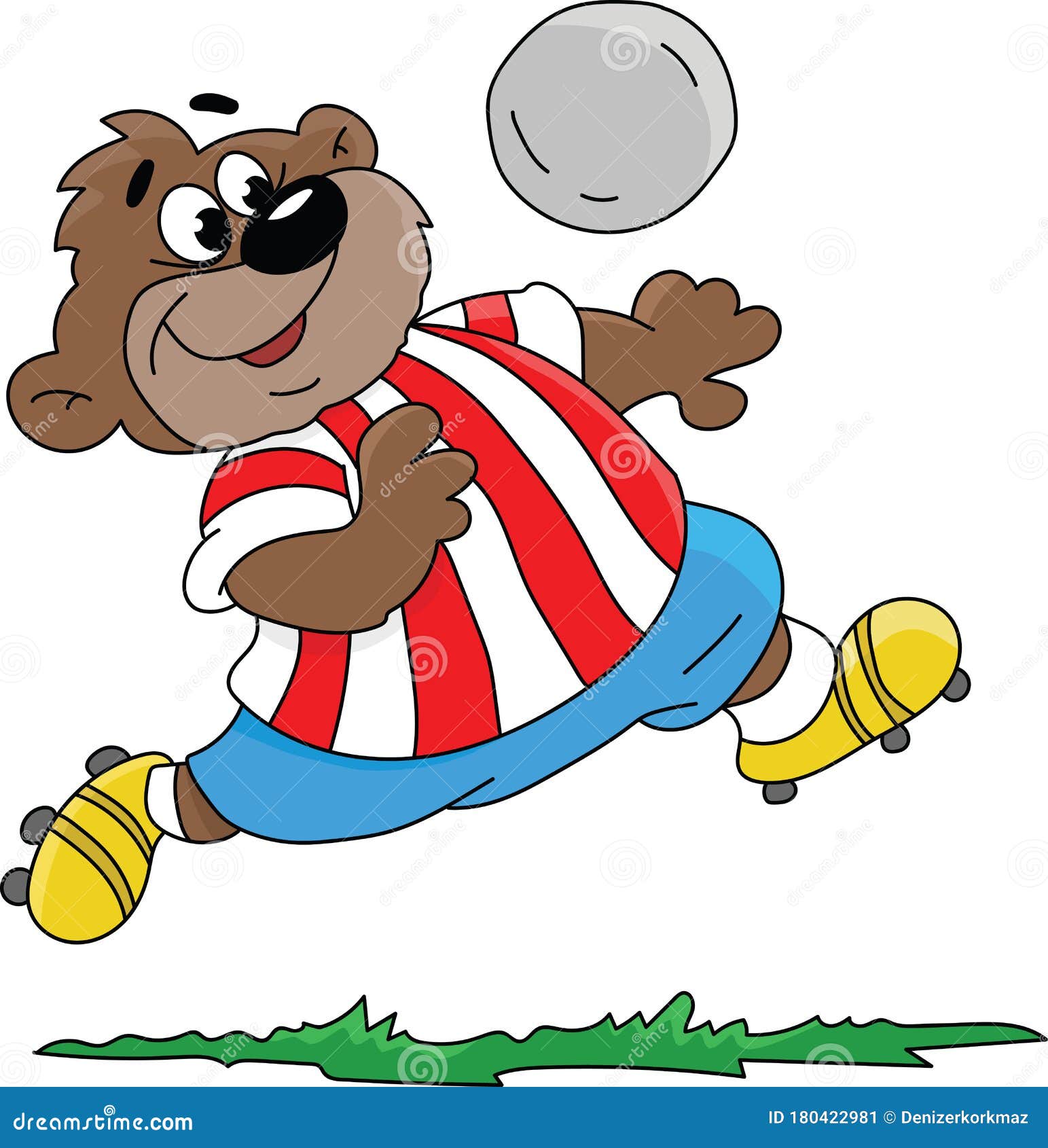 Cartoon Bear Playing Soccer Vector Illustration Stock Vector ...