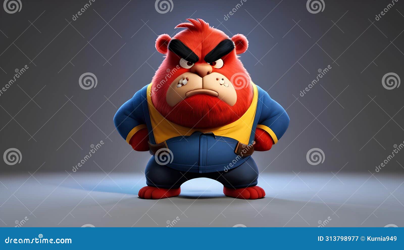 A Cartoon Bear with a Red Face Stock Illustration - Illustration of ...