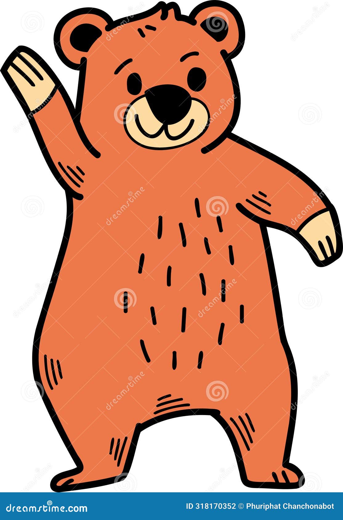 A Cartoon Bear is Standing and Looking at the Camera Stock Vector ...