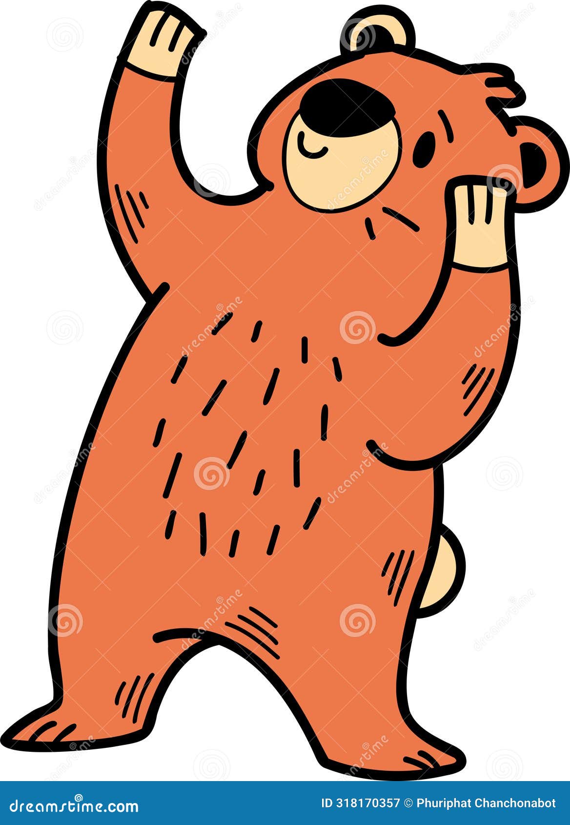 A Cartoon Bear is Standing and Looking at the Camera Stock Vector ...