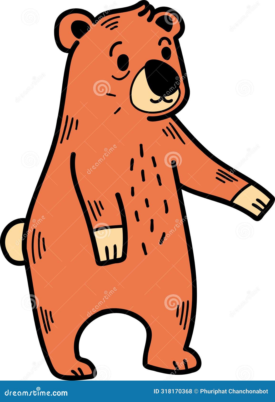 A Cartoon Bear is Standing and Looking at the Camera Stock Vector ...