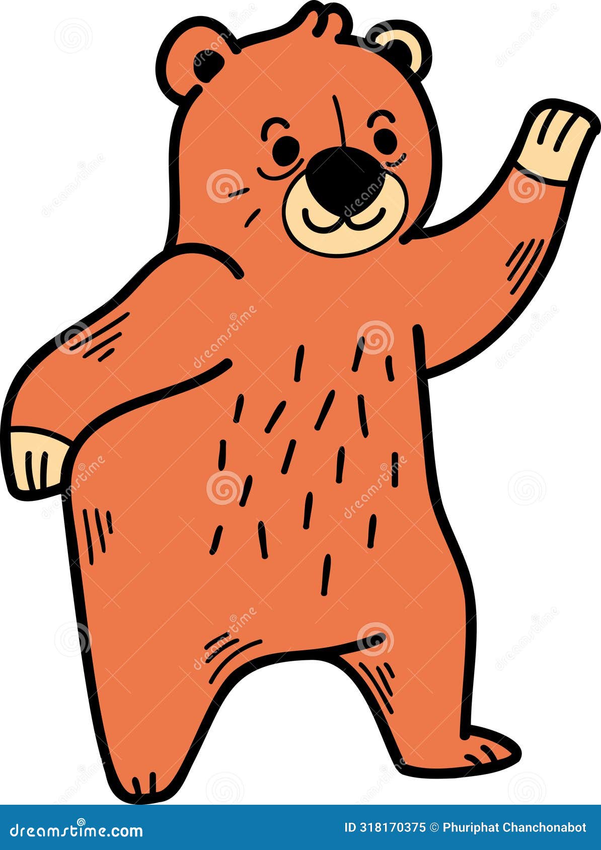 A Cartoon Bear is Standing and Looking at the Camera Stock Vector ...