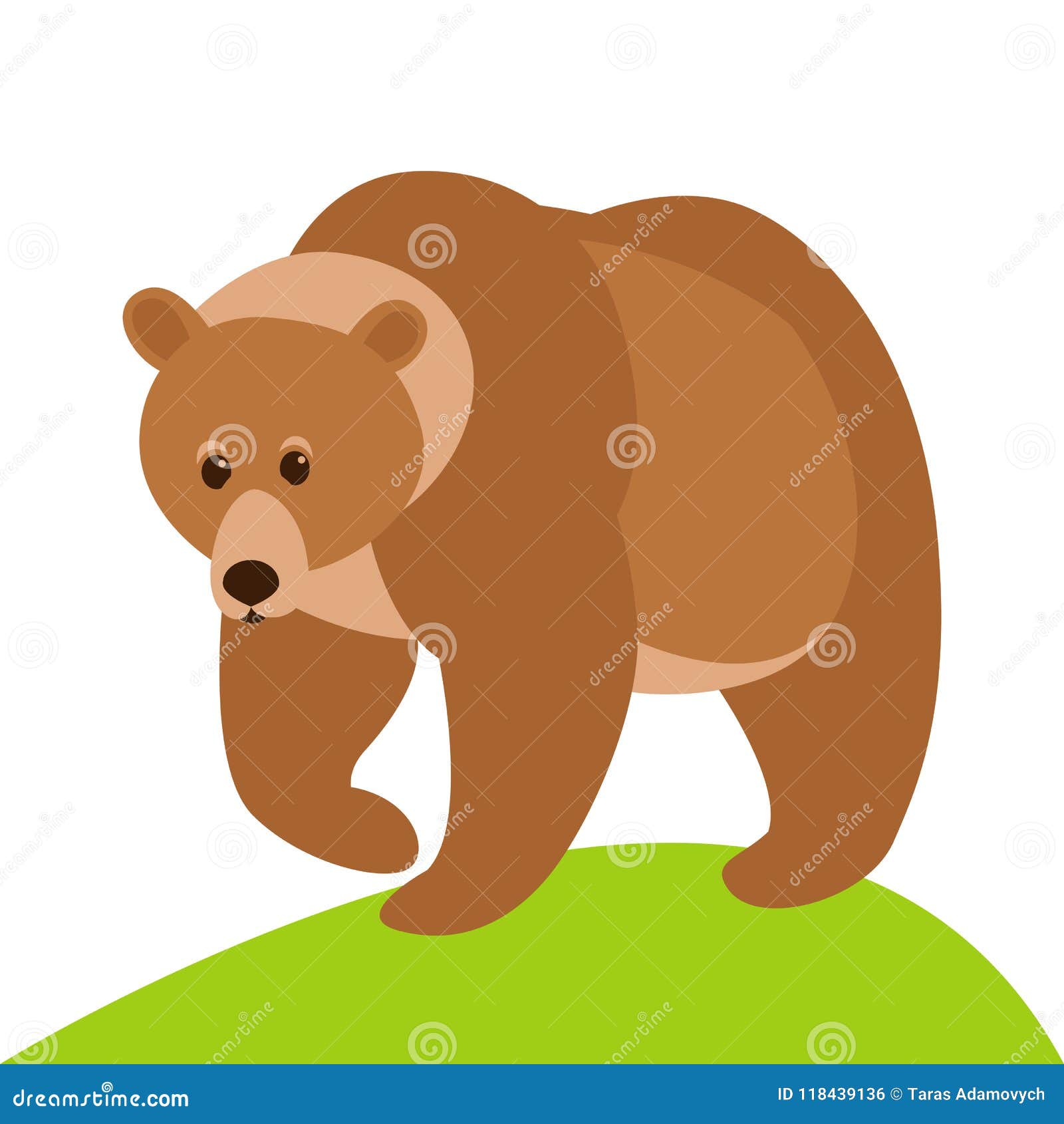 Cartoon Bear Vector Illustration Flat Style Profile Stock Vector ...