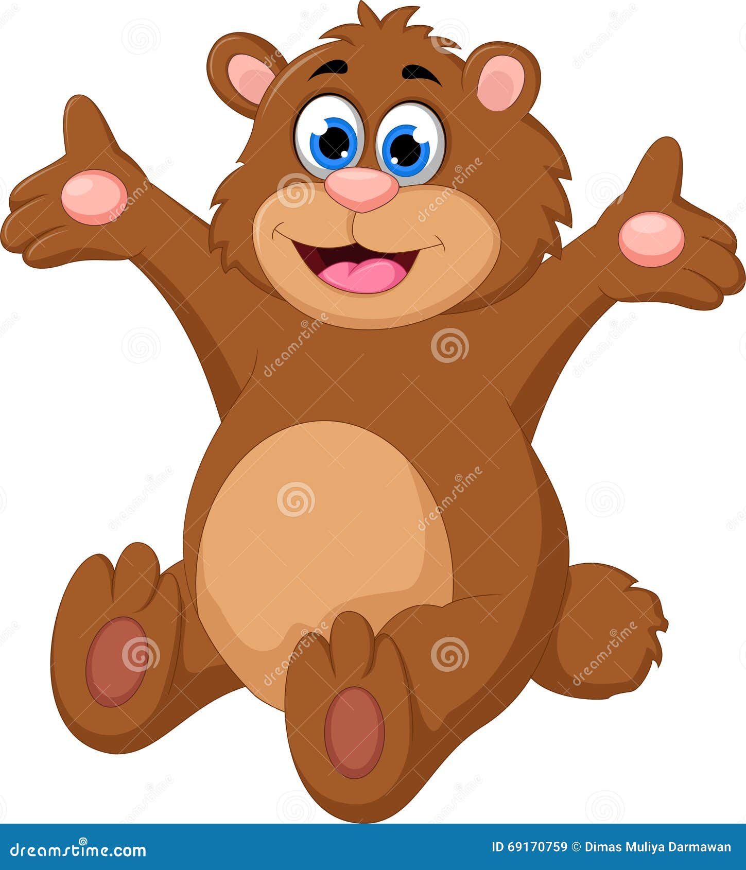 Cartoon bear waving hand stock illustration. Illustration of mascot ...