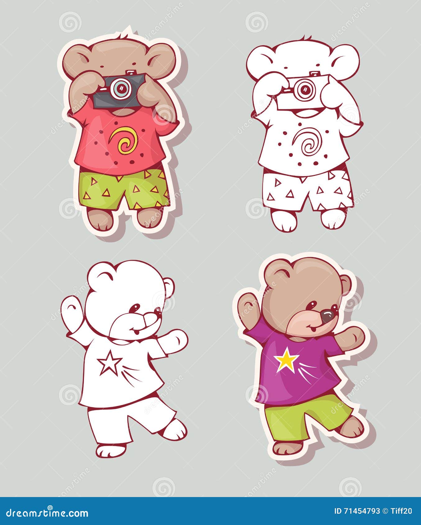 Cartoon bears stock vector. Illustration of clipart, design - 71454793