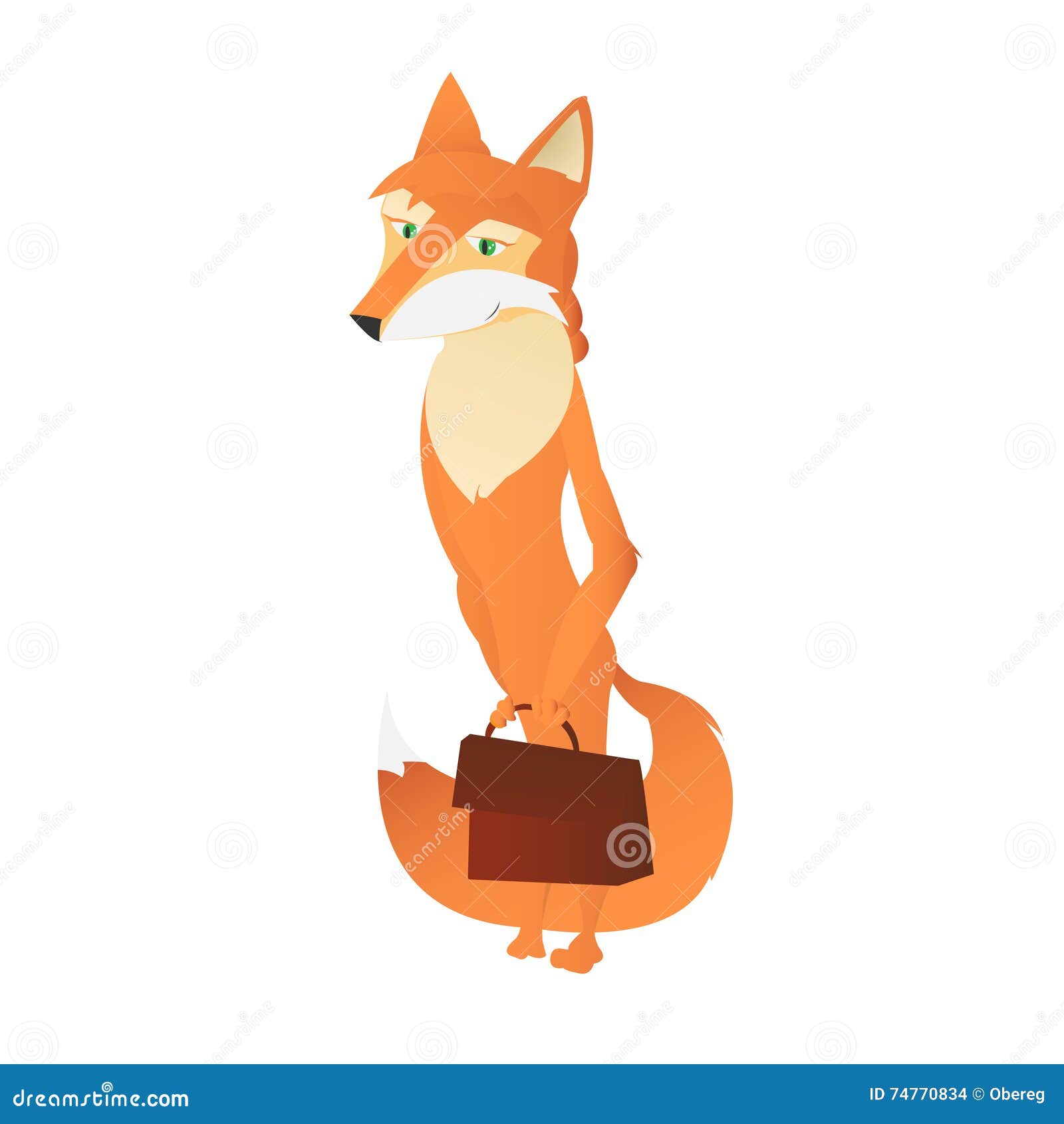 Cartoon Beautiful Anthropomorphic Young Fox Woman Stock Vector ...