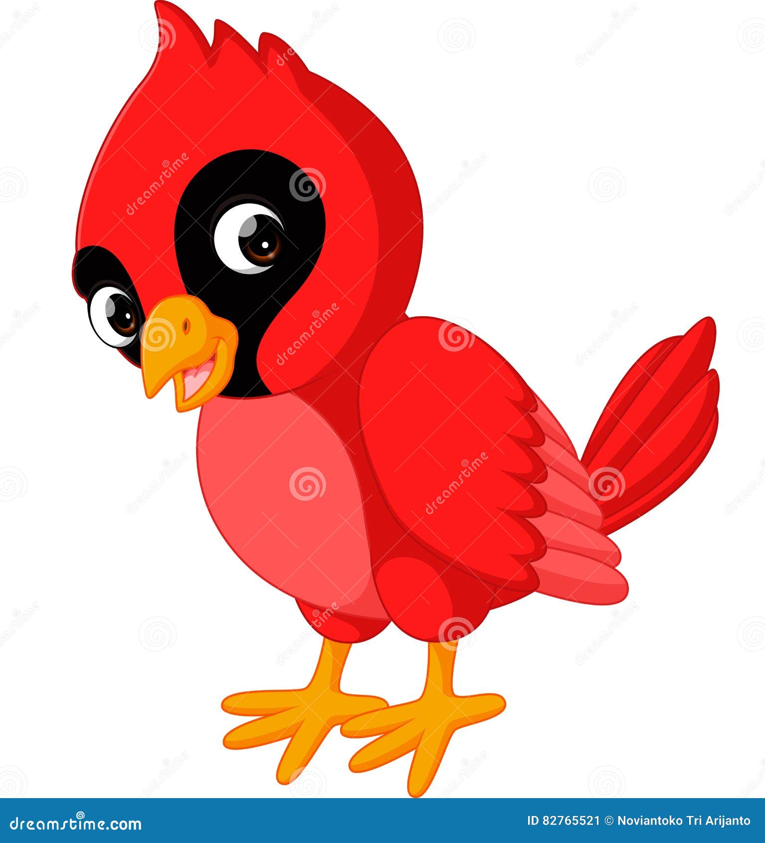 Cartoon Beautiful Cardinal Bird Stock Vector - Illustration of bird ...