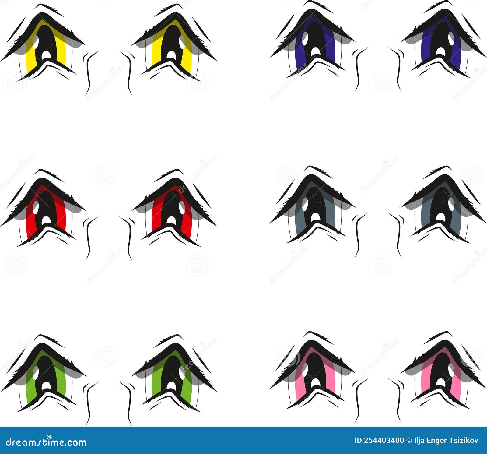 Cartoon Beautiful Eyes Vector Set. Eyes Showing Disorders Stock Vector ...