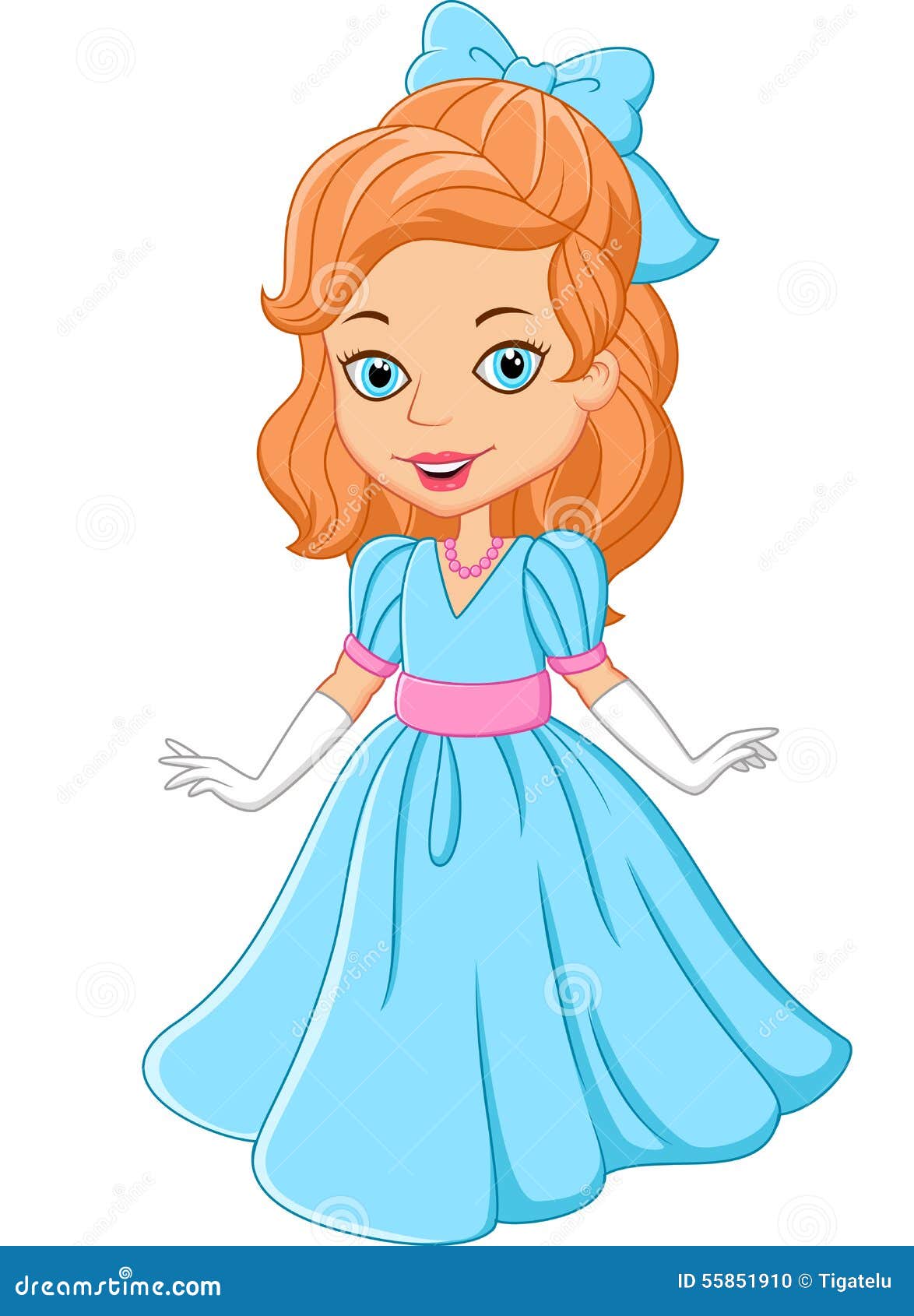 Cartoon beautiful princess stock vector. Illustration of cartoon - 55851910