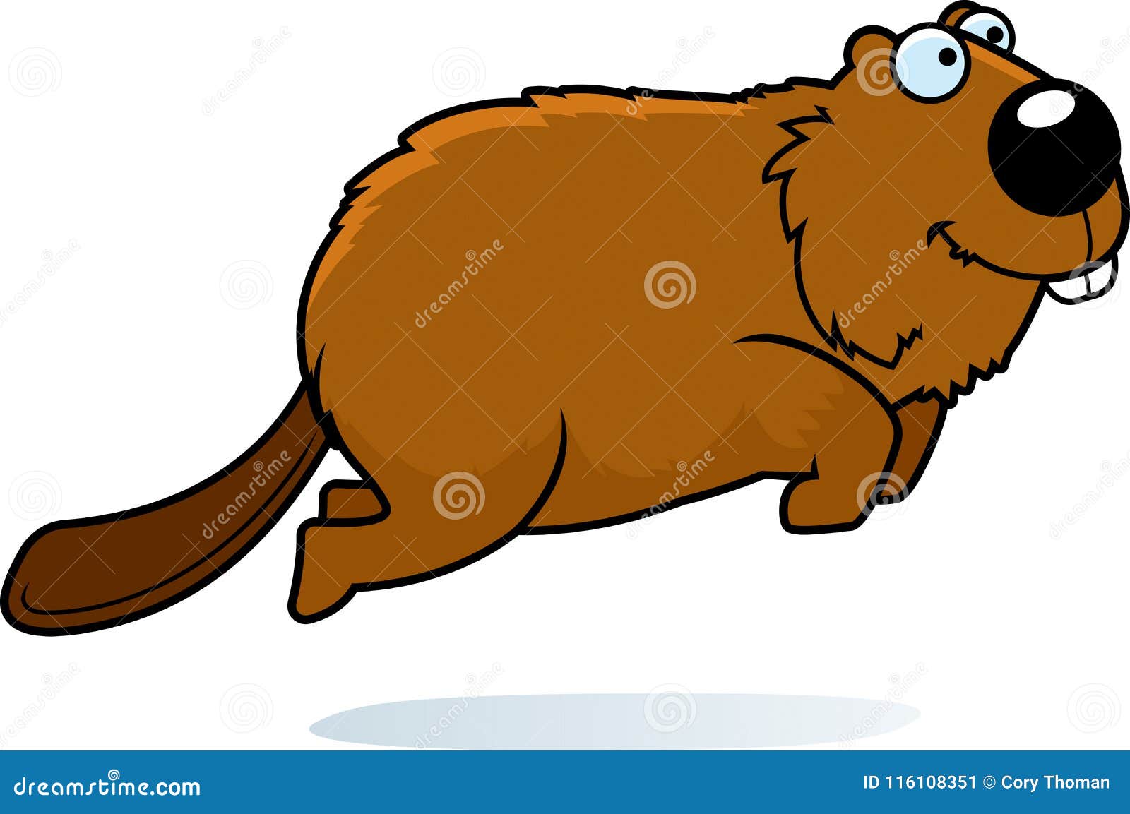 Cartoon Beaver Jumping stock vector. Illustration of leaping - 116108351
