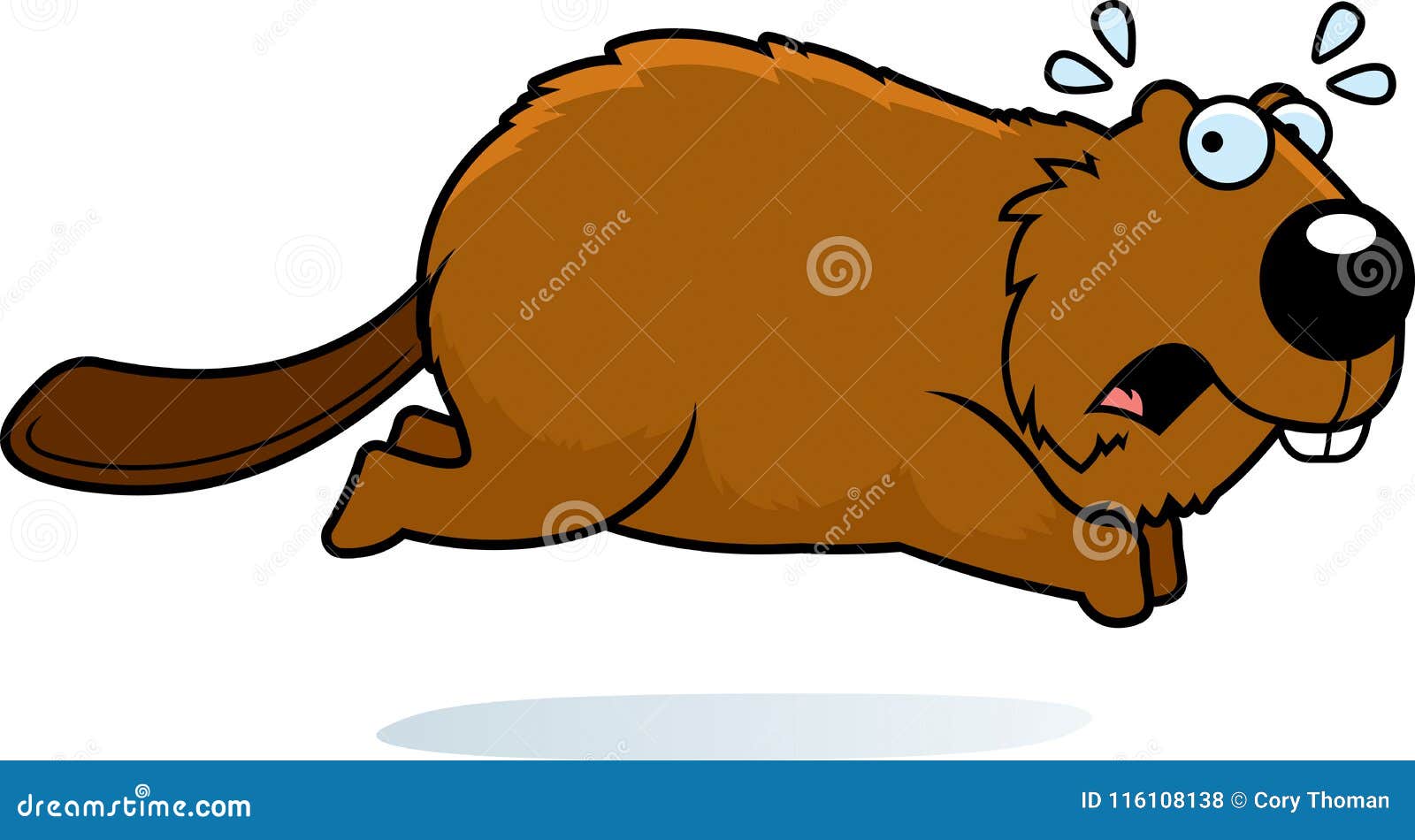 Cartoon Beaver Running Away Stock Vector - Illustration of fear, vector ...