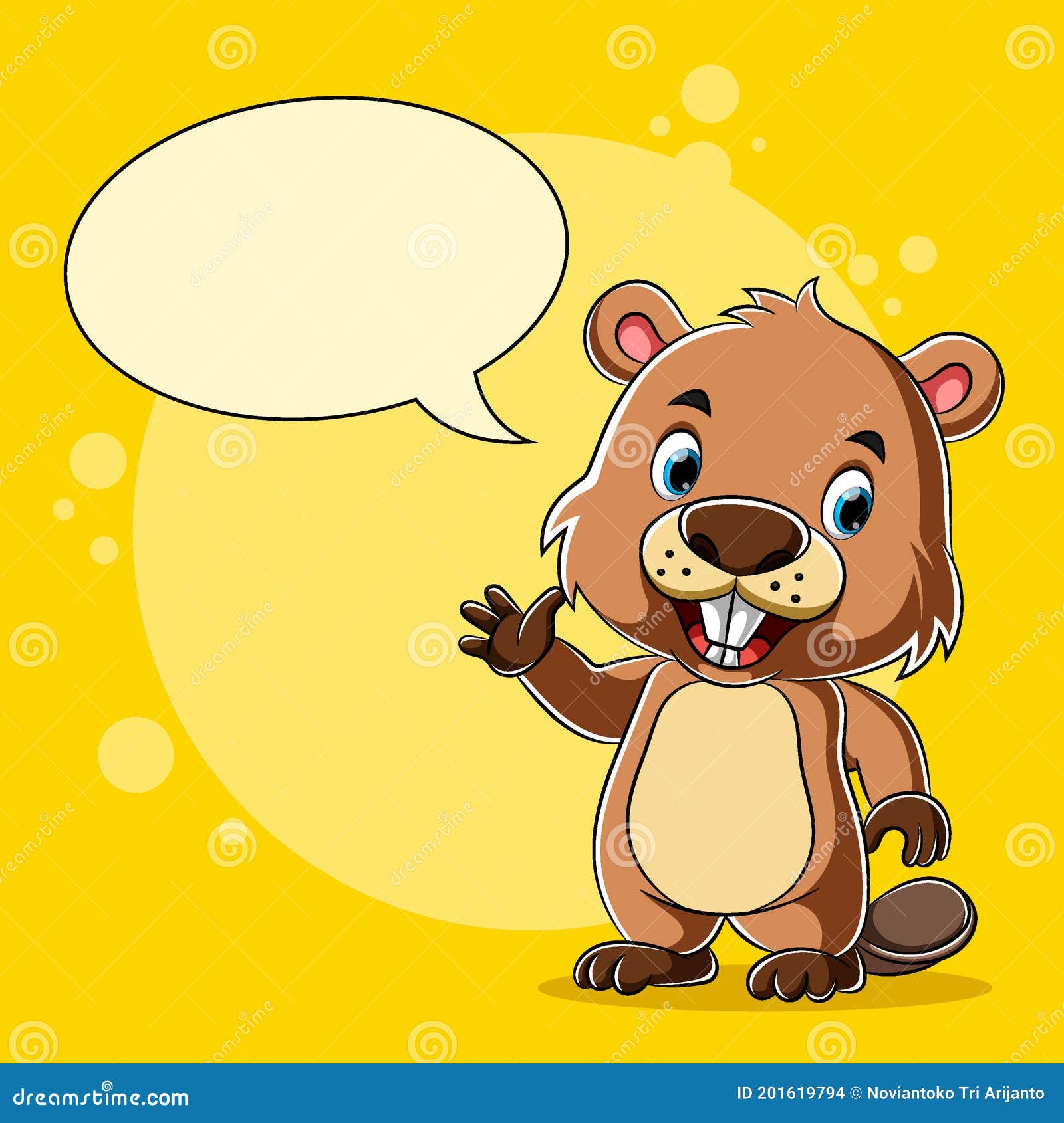 The Beaver Standing and Talking with the Blank Bubble Speech Stock ...