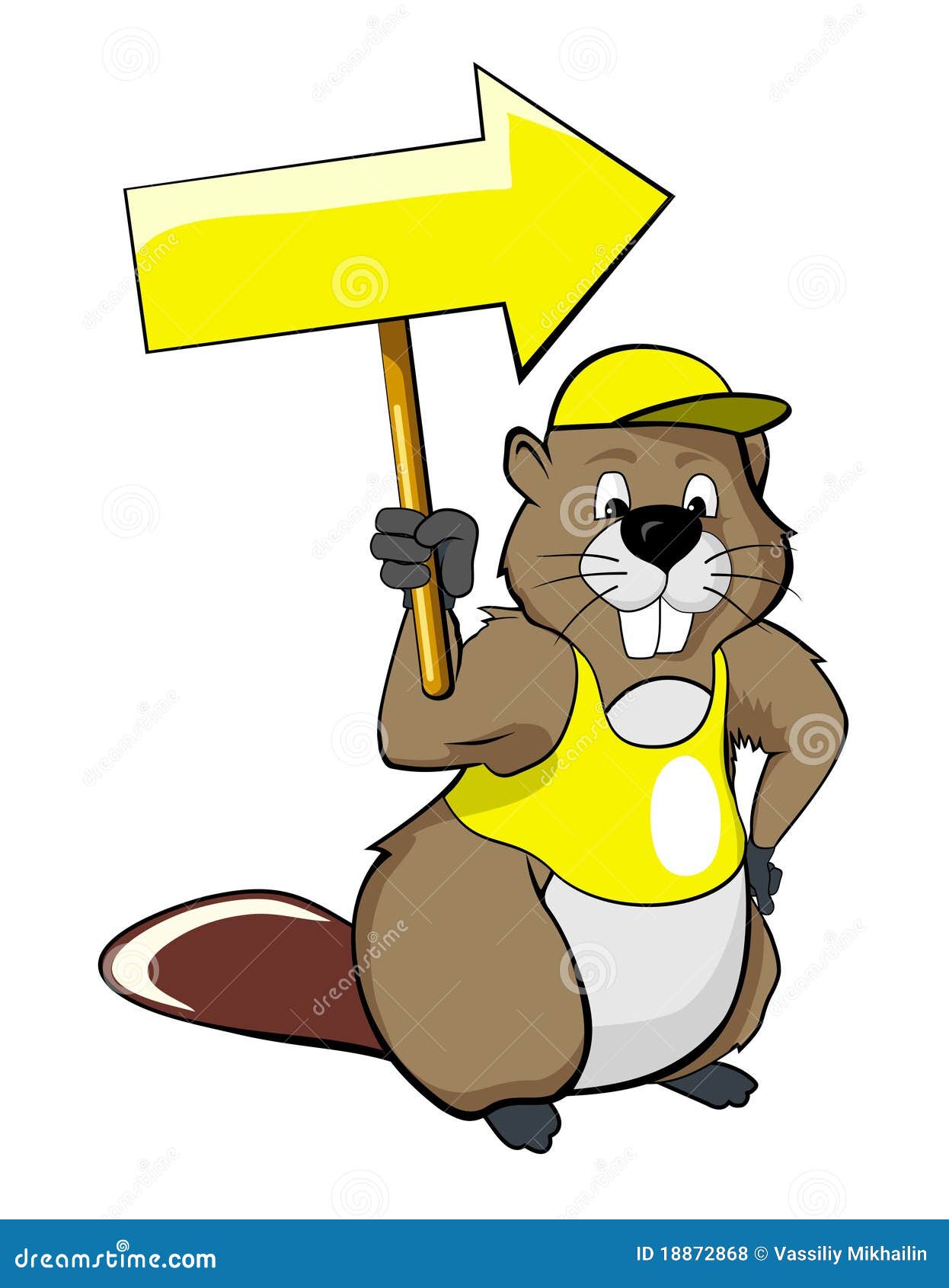 Cartoon Beavers with a Pointer (arrow) Stock Vector - Illustration of ...