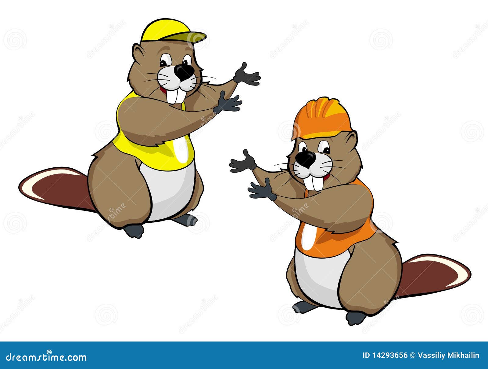 Cartoon beavers two stock vector. Illustration of looking - 14293656