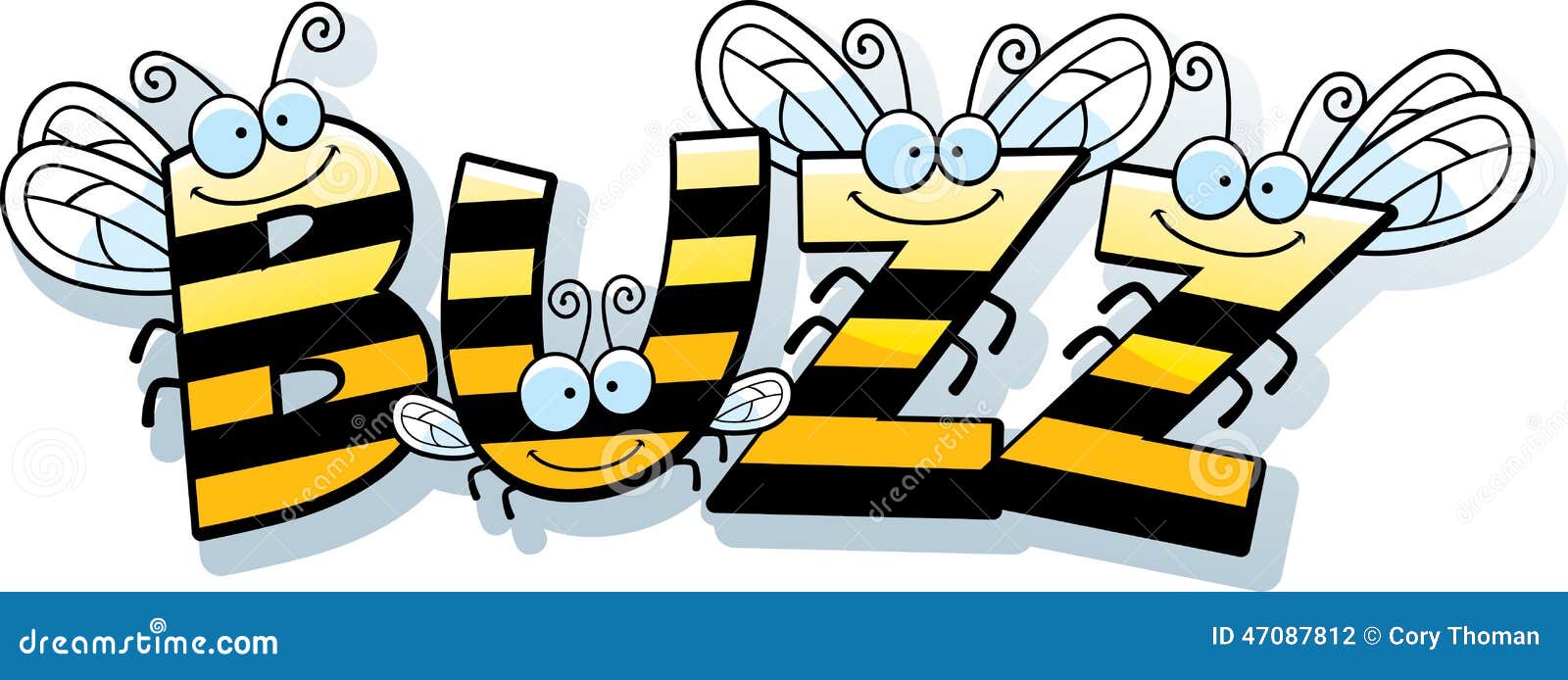 Cartoon Bee Buzz stock vector. Illustration of cartoon - 47087812