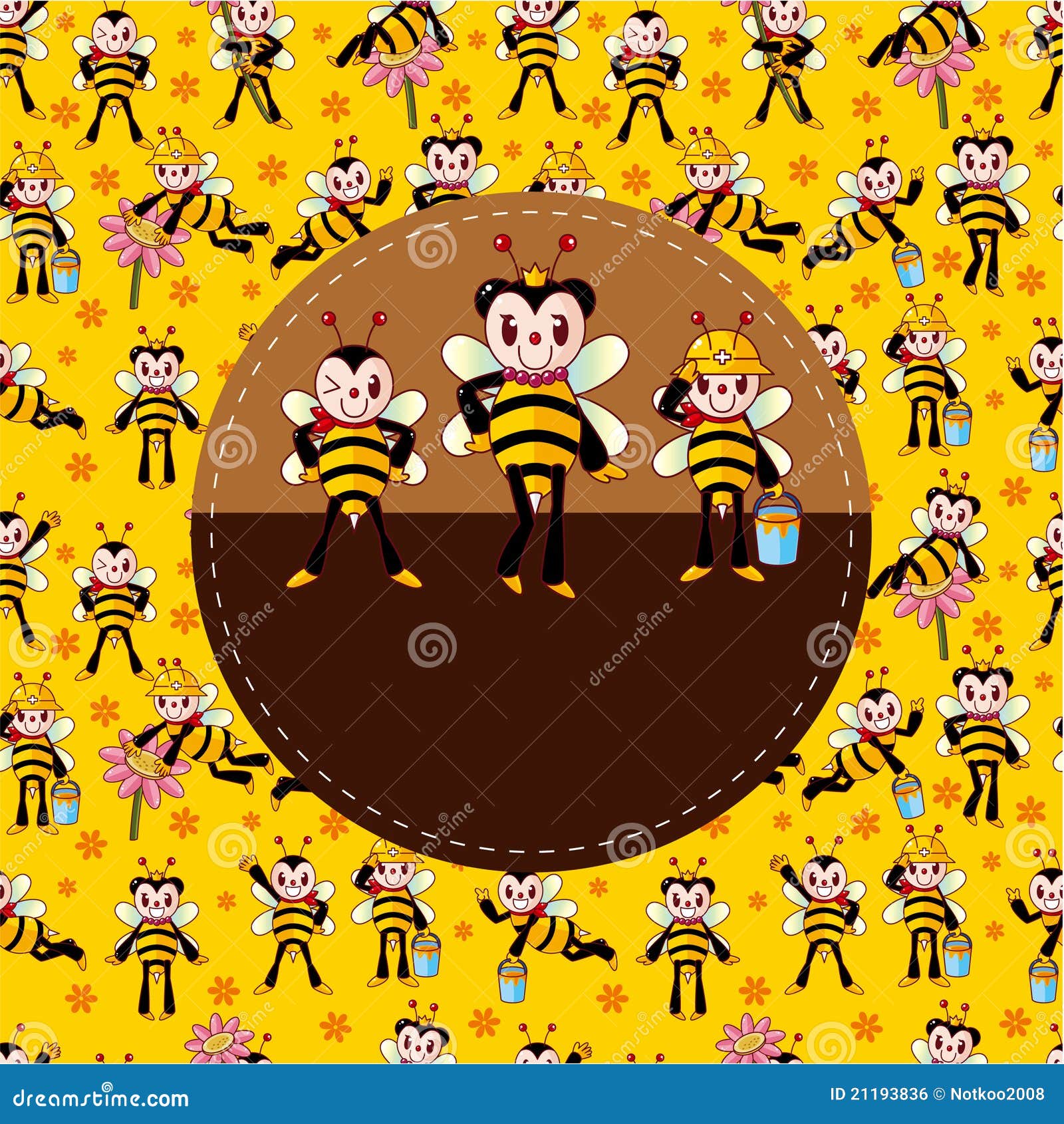 Cartoon bee card stock vector. Illustration of cheerful - 21193836