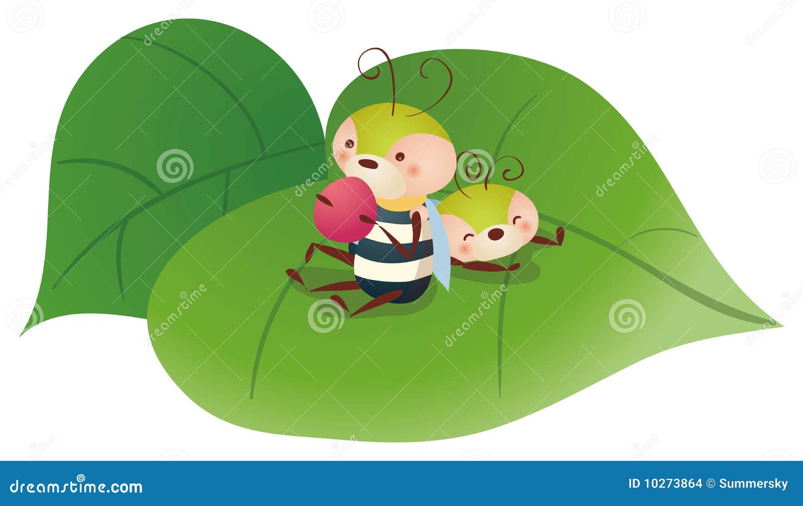 Cartoon bee eating fruit stock illustration. Illustration of fragrance ...