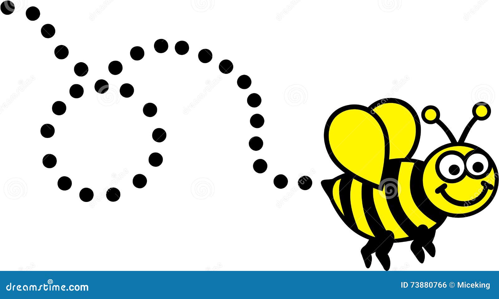 Cartoon Bee flying stock vector. Illustration of nature - 73880766